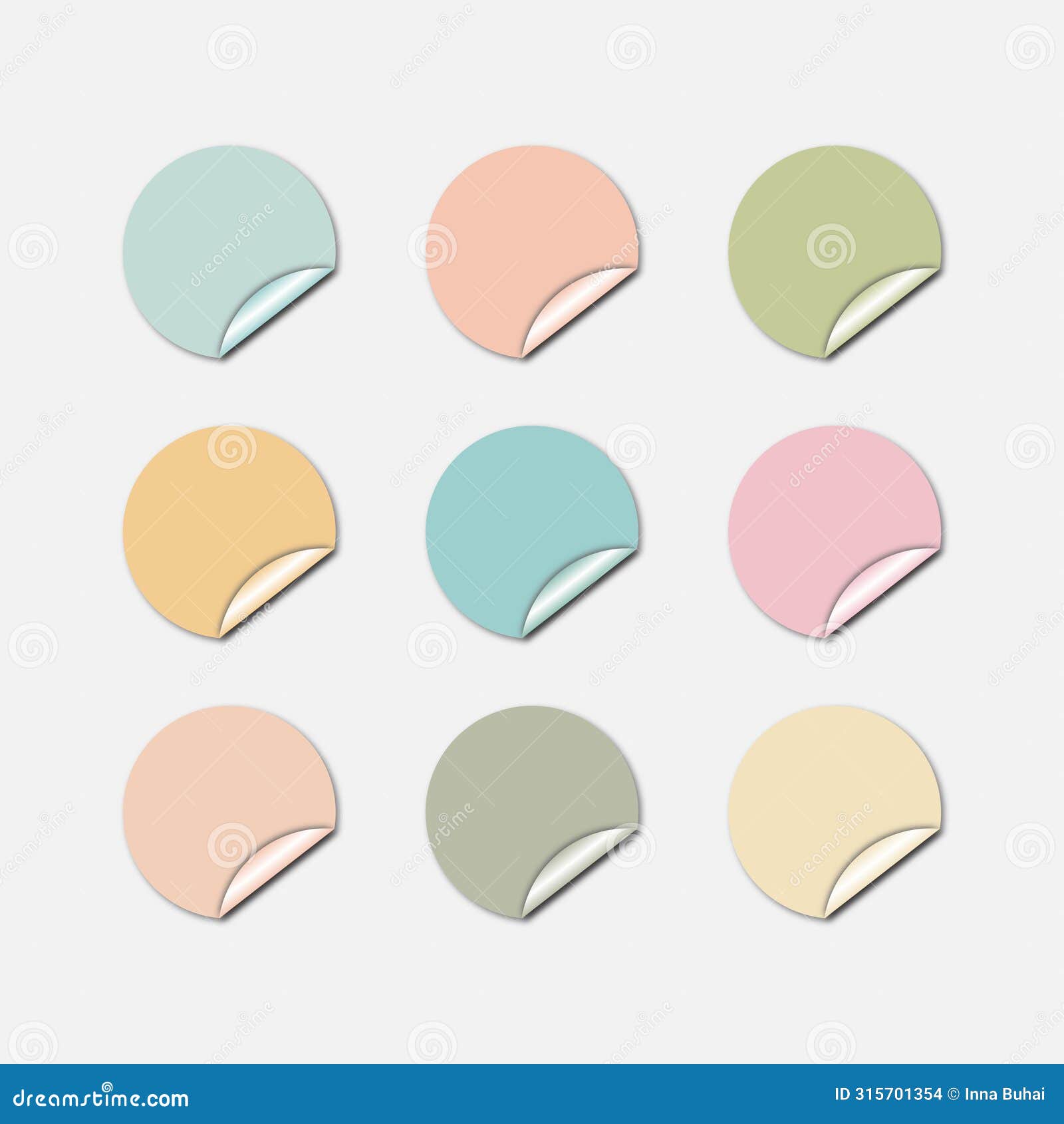 A Collection of Colorful Note Paper Sheets with a Curled Corner, Ready ...