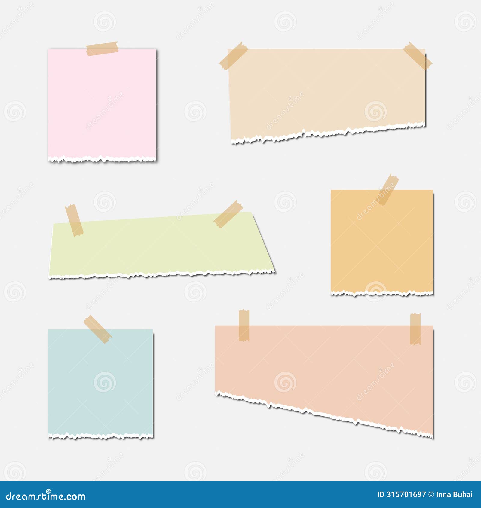 A Collection of Colorful Note Paper Sheets with a Curled Corner, Ready ...
