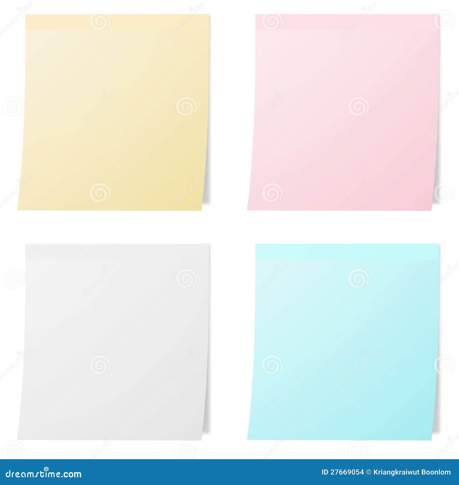 Collection of Colorful Note Papers Stock Illustration - Illustration of ...