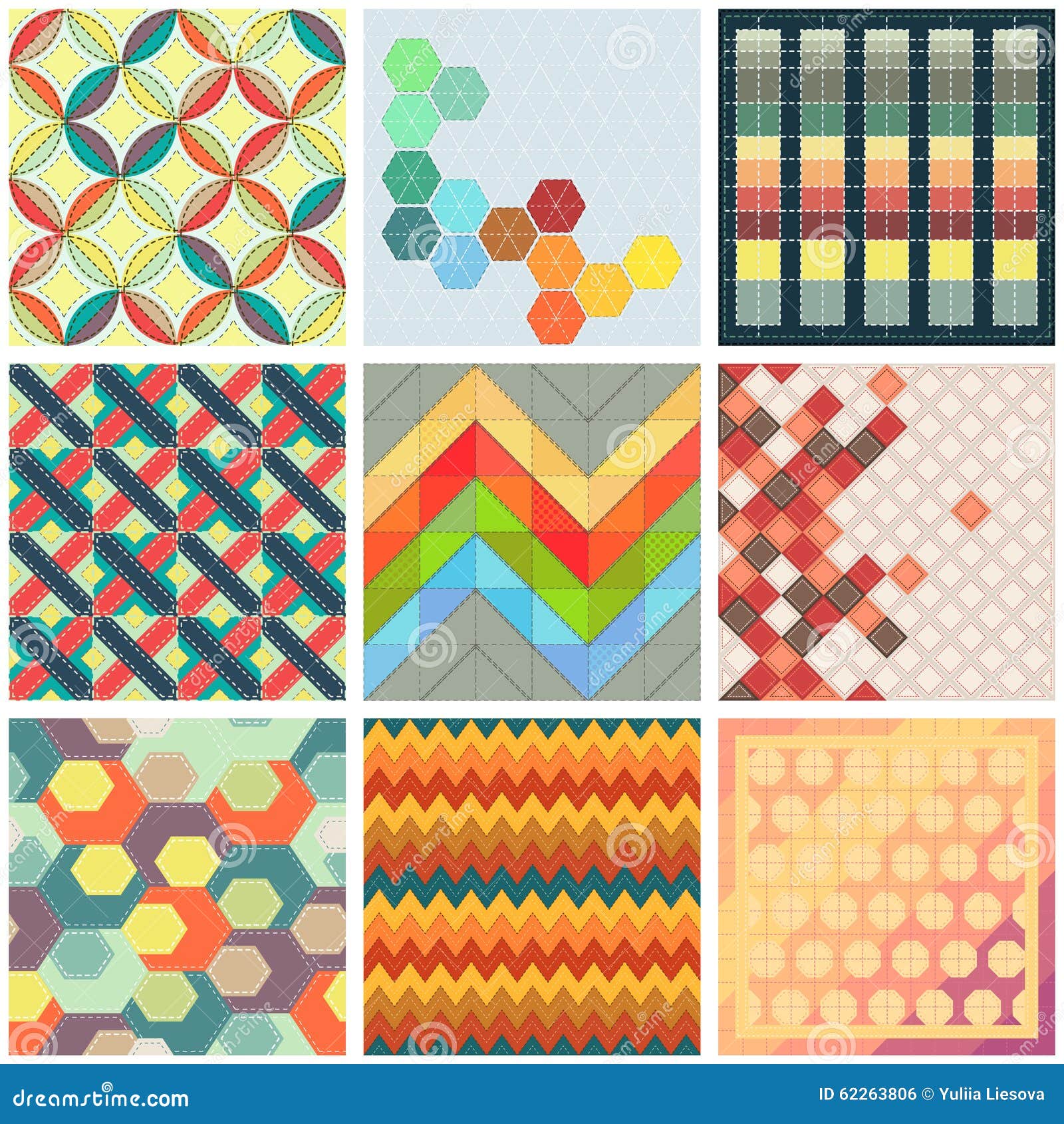 Collection of Colorful Patchwork Backgrounds Stock Vector ...