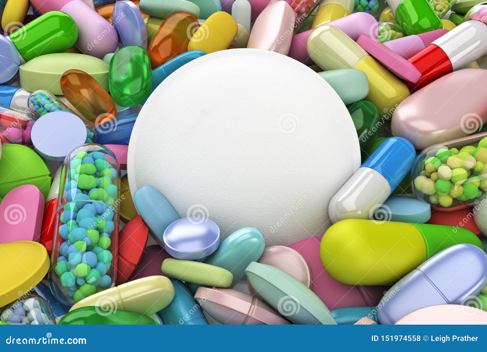 Collection of Colorful Pills - 3d Render Stock Illustration ...