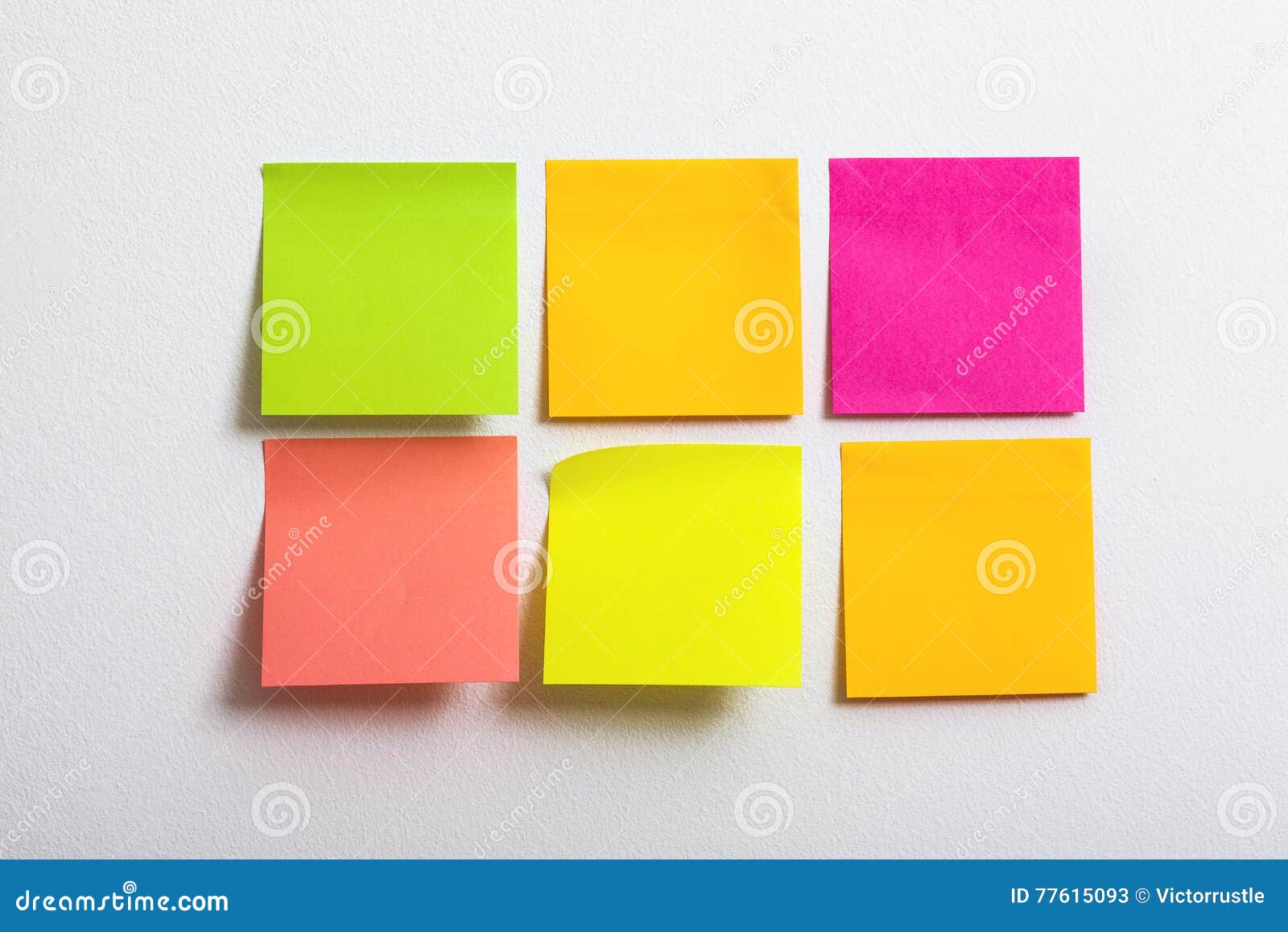 Collection Of Colorful Post It Paper Note On White Background Stock ...