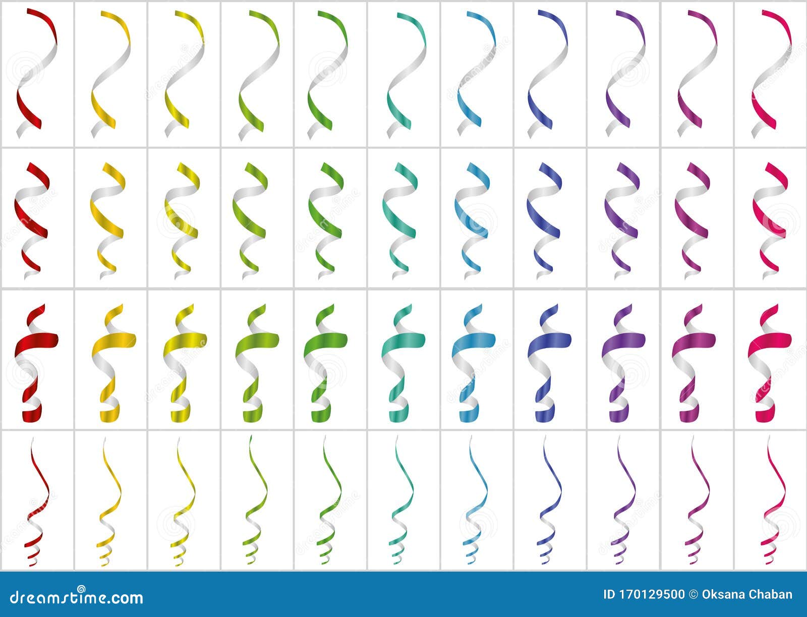 A Collection of Colorful Realistic Ribbons. Stock Vector - Illustration ...