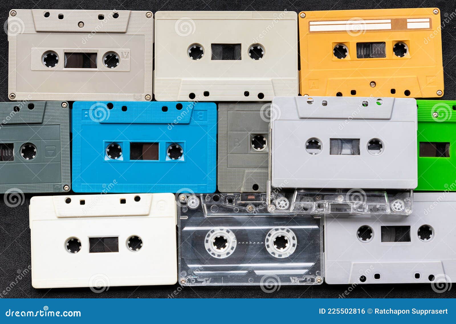 Collection Colorful Retro Cassette Tape Stock Photo - Image of pattern ...