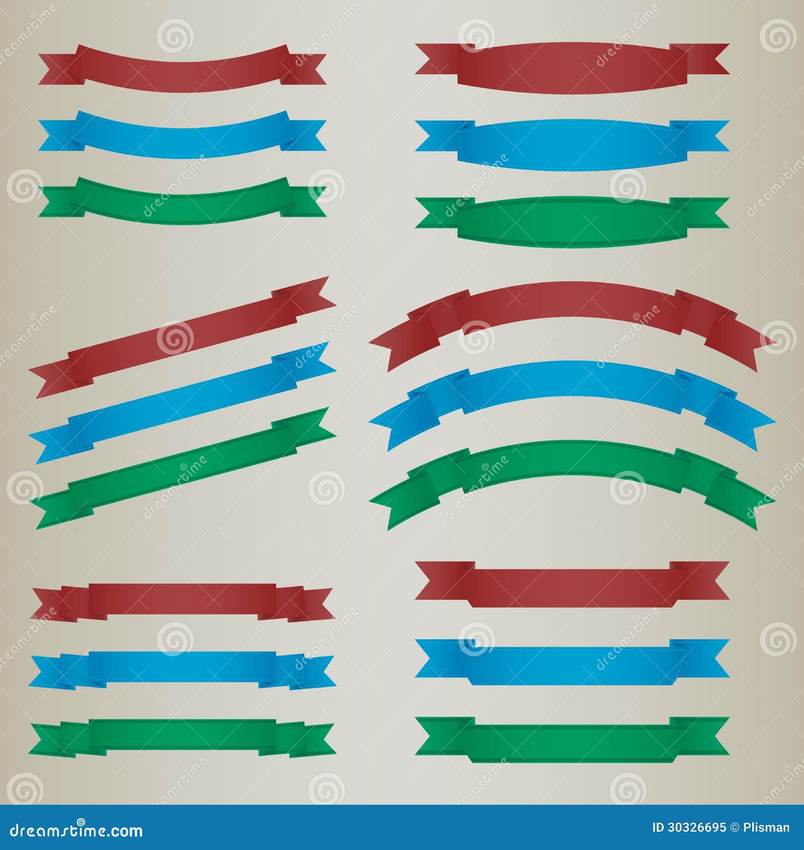 Collection of Colorful Retro Ribbons Stock Vector - Illustration of ...