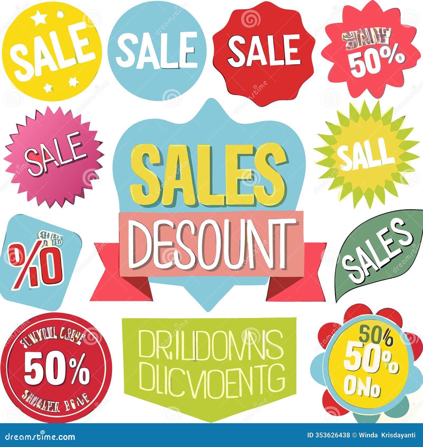 Collection of Colorful Sale Labels and Badges Stock Vector ...
