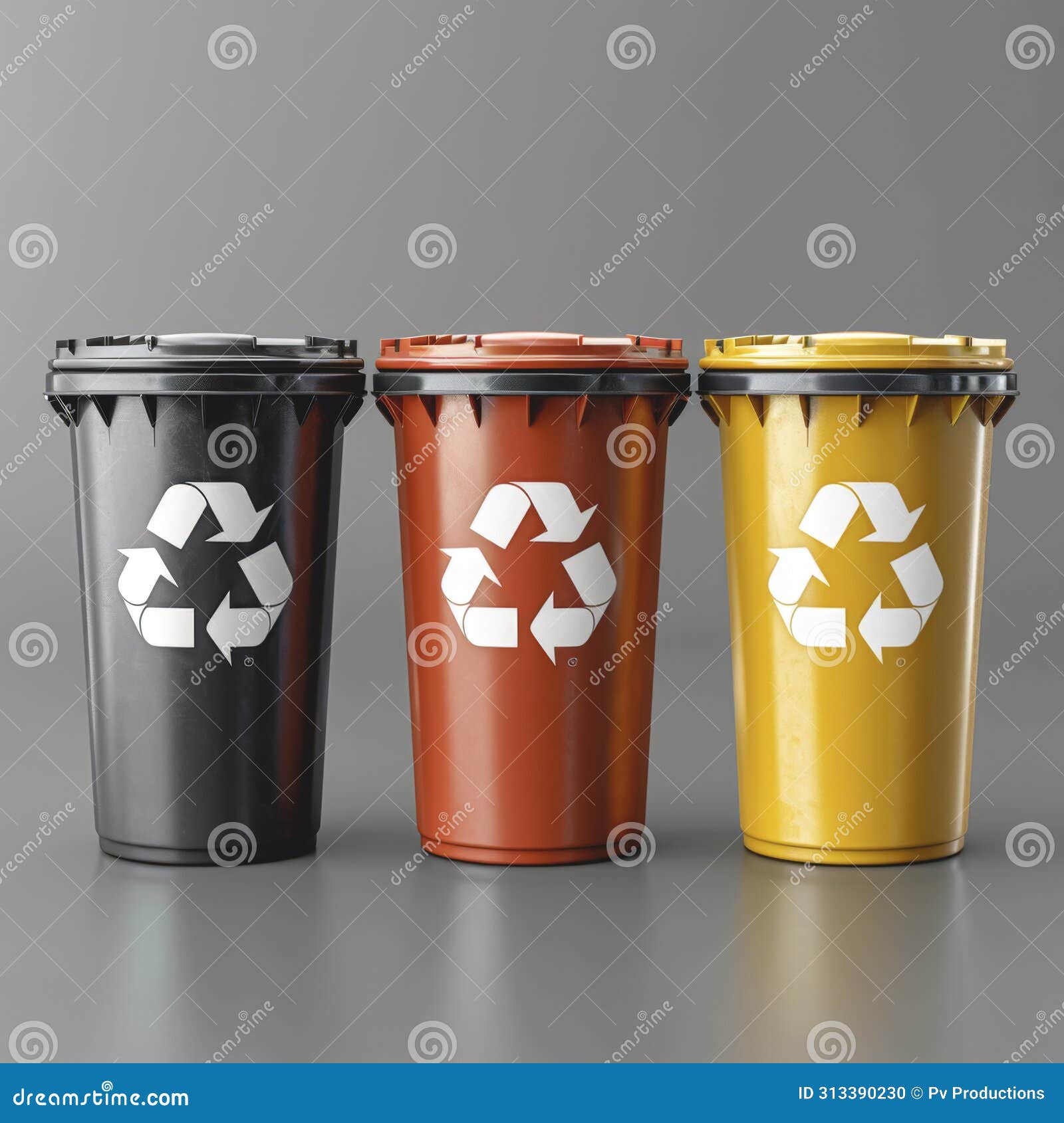 Collection of Colorful Separation Recycle Bins, Sorting Waste. Stock ...
