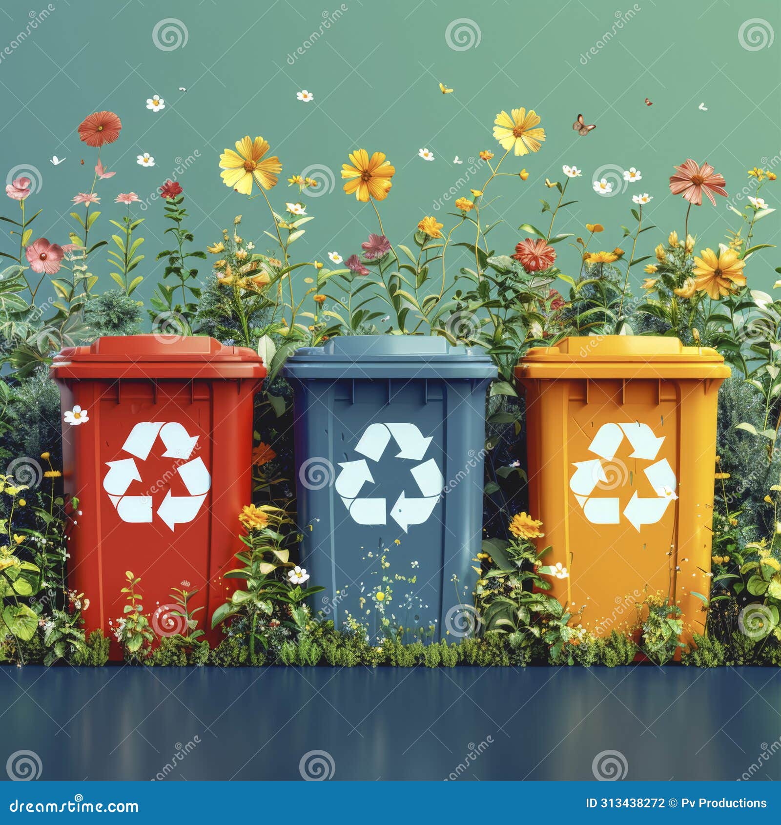 Separation Recycle. Yellow Dustbin For Recycle Plastic Trash Isolated ...