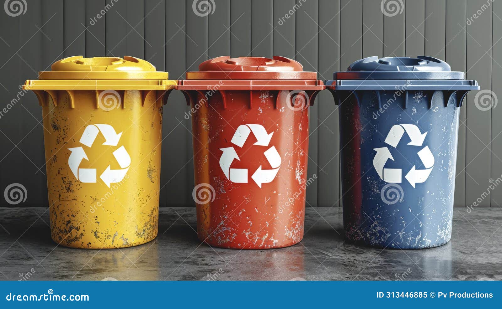 Collection of Colorful Separation Recycle Bins, Sorting Waste. Stock ...