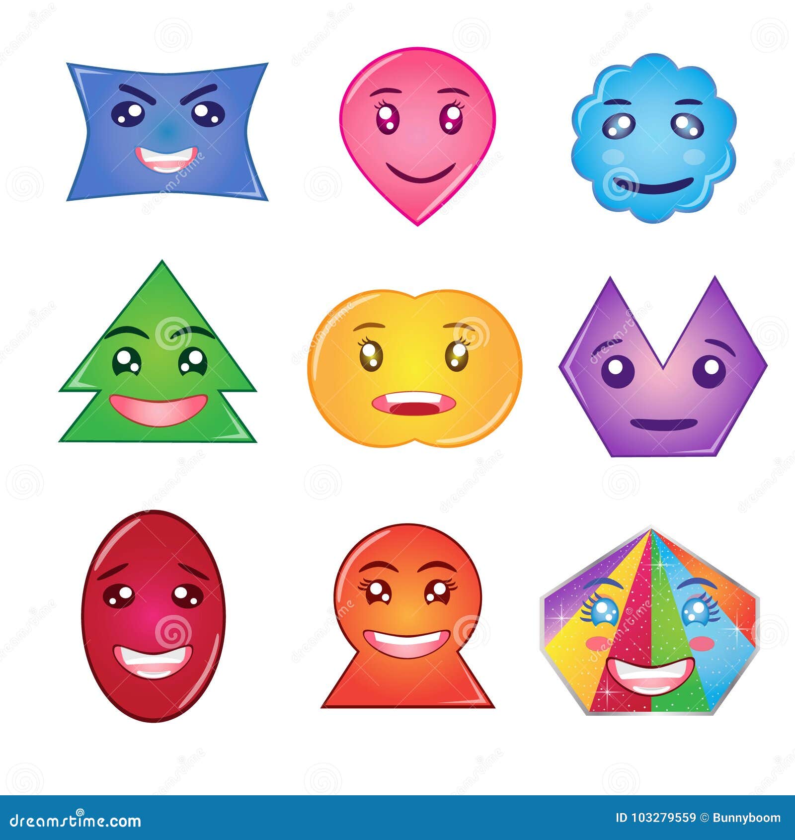 Collection Colorful Shapes Flat Design Set Geometric Stock Vector ...