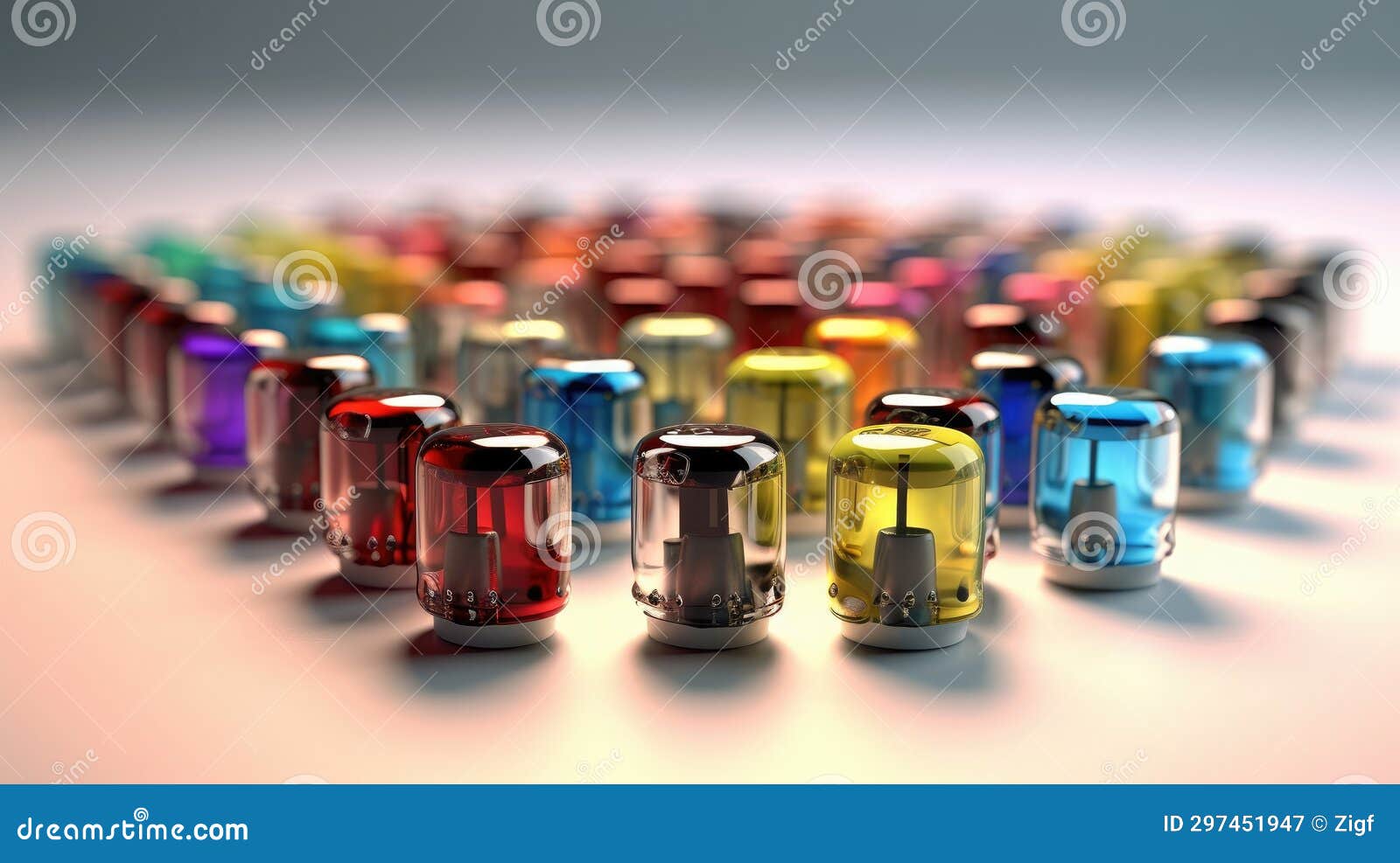 Collection of Colorful, Shiny Metal Objects Arranged in Shape of an ...