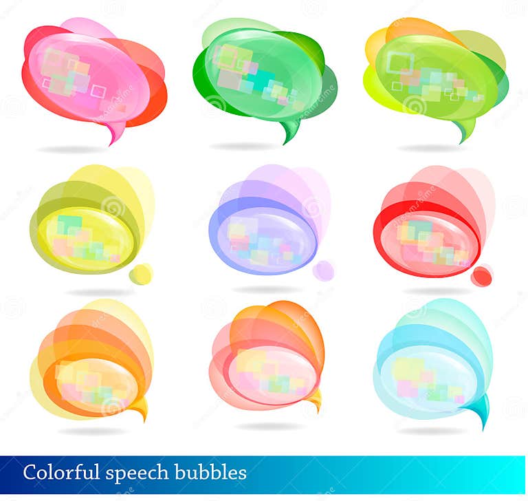 Collection of Colorful Speech Banners Stock Illustration - Illustration ...