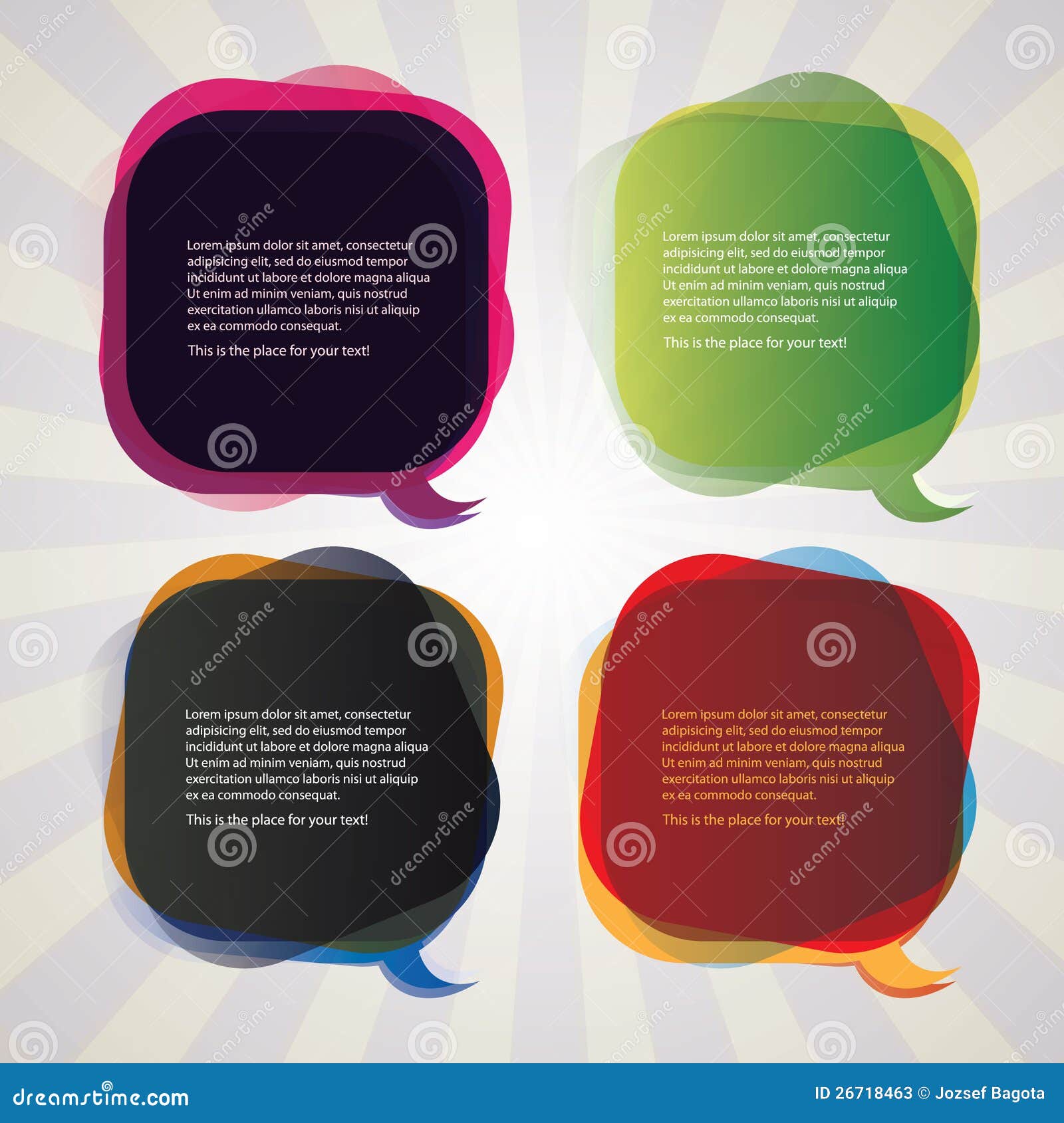 Collection of Colorful Speech Bubbles Stock Vector - Illustration of ...