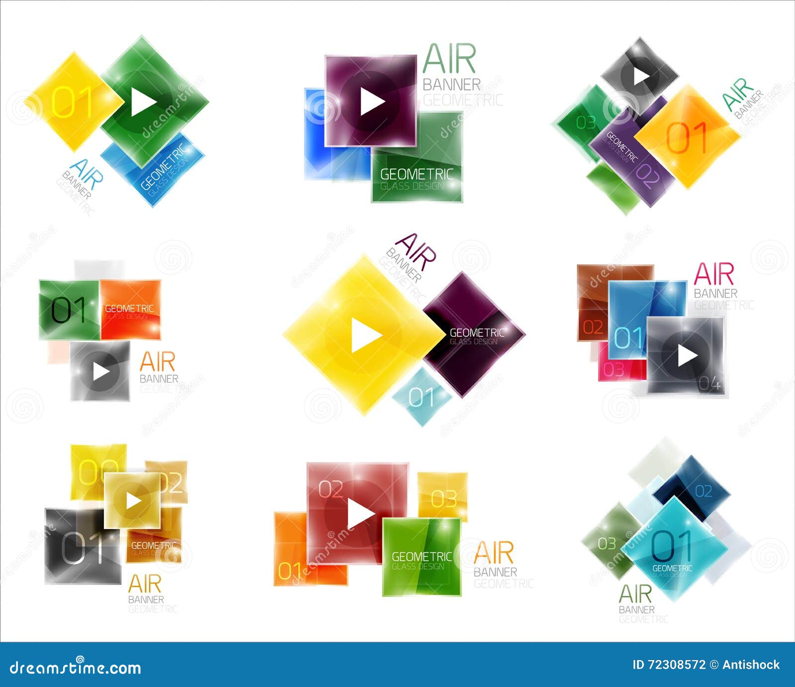Collection of Colorful Square Web Boxes Stock Vector - Illustration of ...