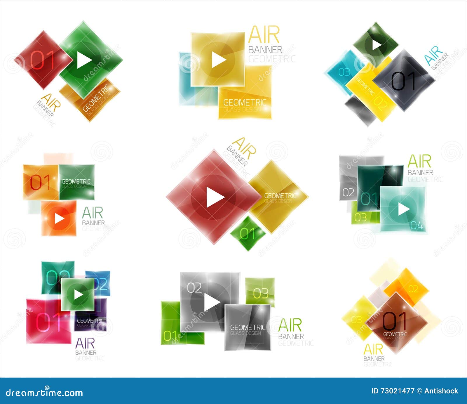 Collection of Colorful Square Web Boxes Stock Vector - Illustration of ...