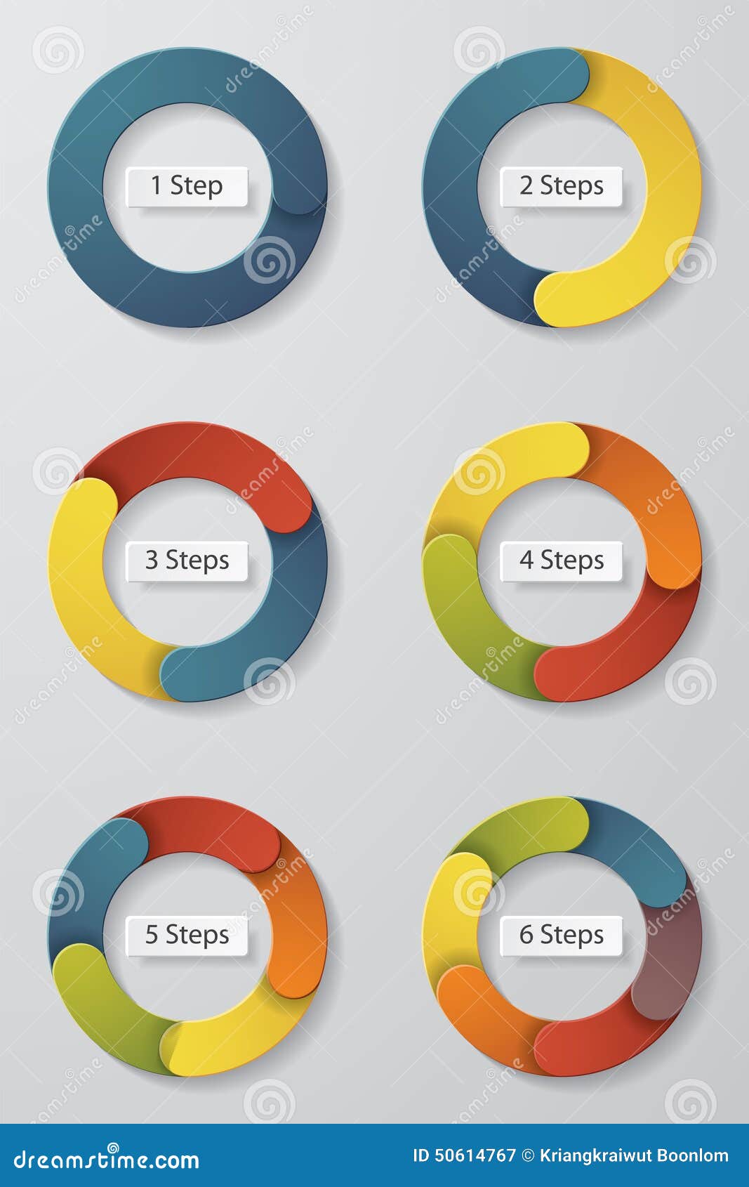 Collection of Colorful Step Circle. Vector Illustration. Stock Vector ...