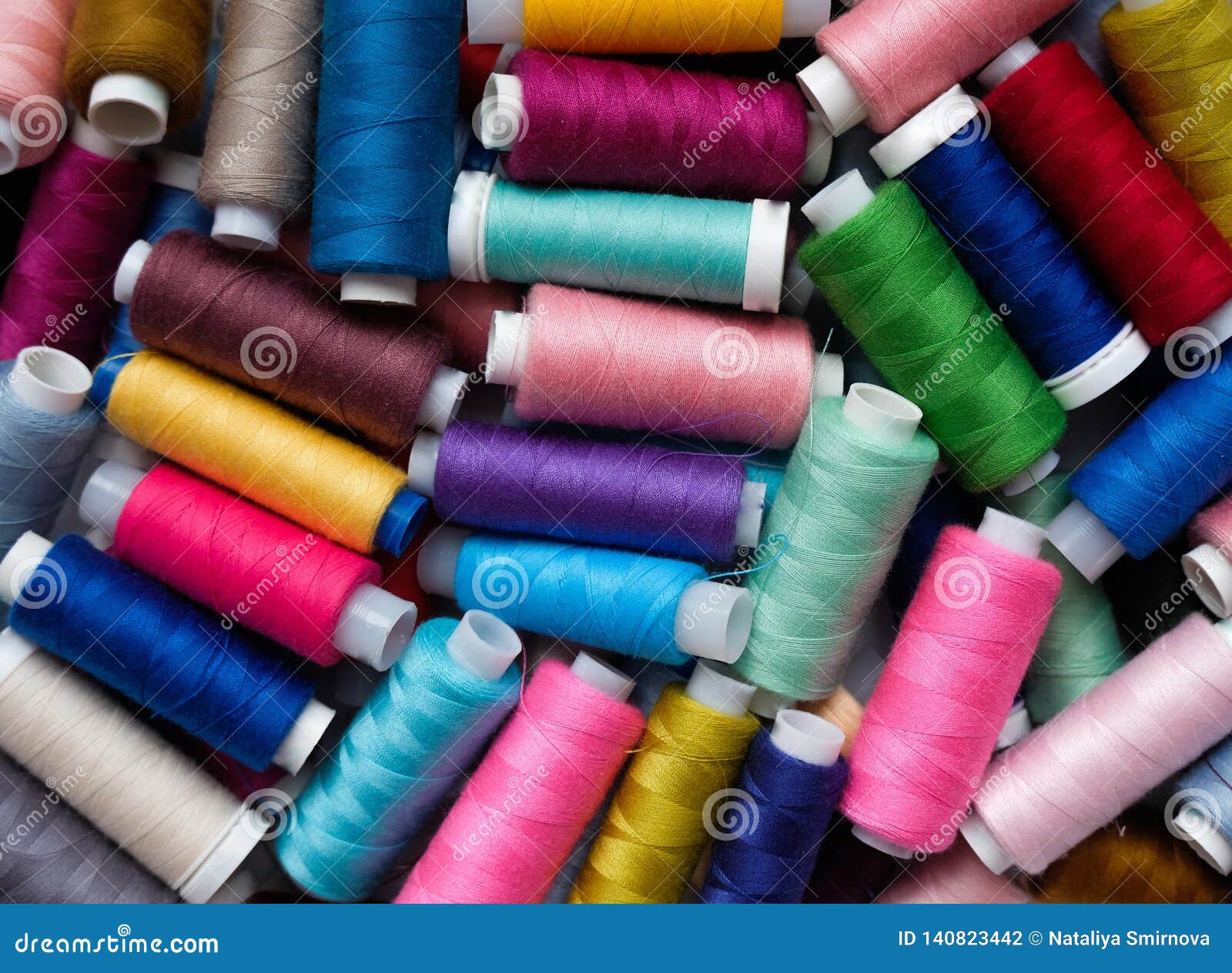 Collection of Colorful Threads Stock Photo - Image of stitch, spool ...
