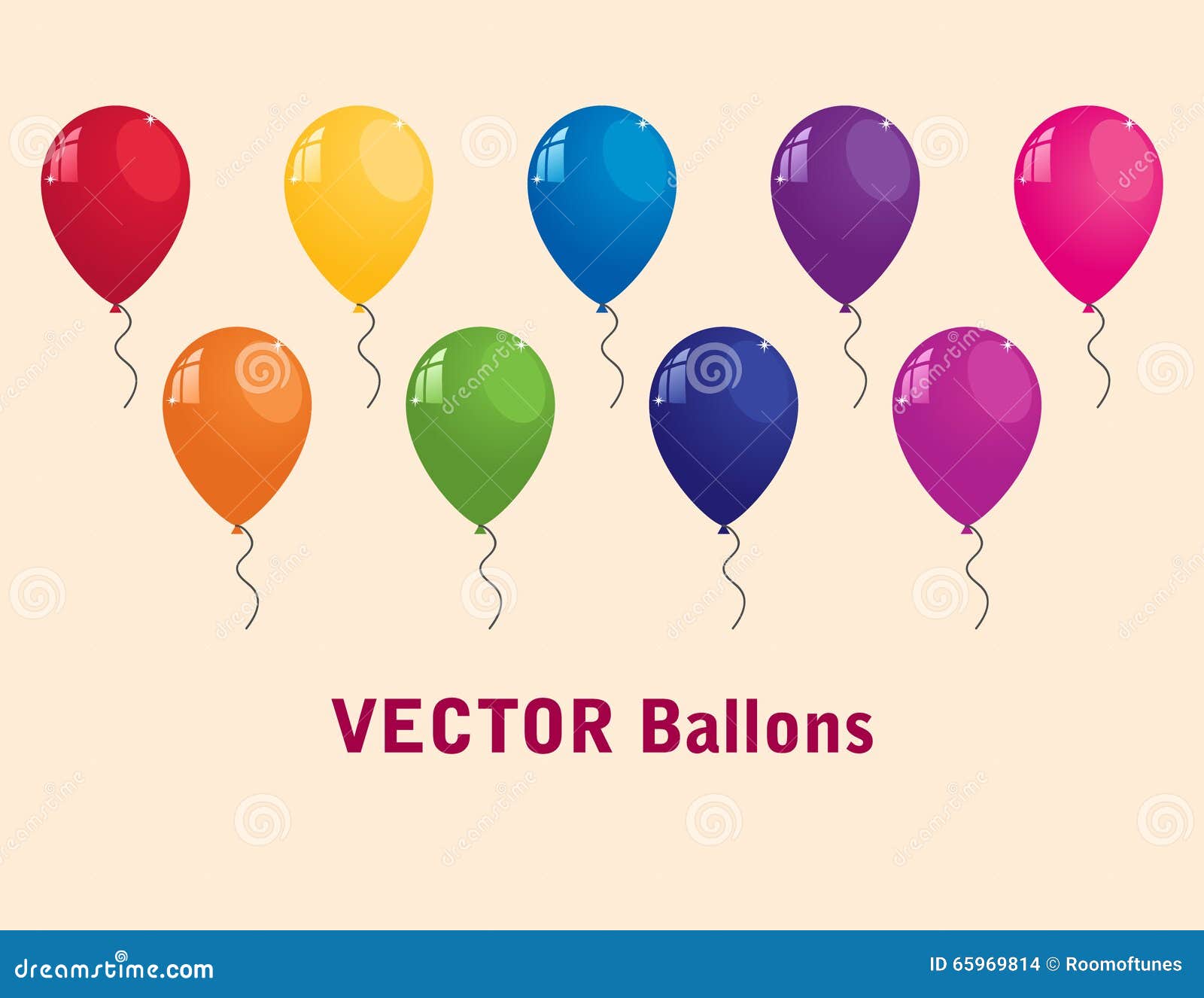 Collection of Colorful Vector Balloons Stock Vector - Illustration of ...