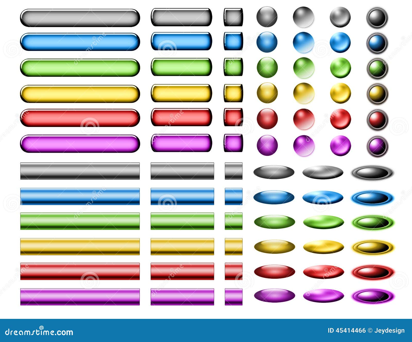 Collection of Colorful Web Buttons Stock Illustration - Illustration of ...