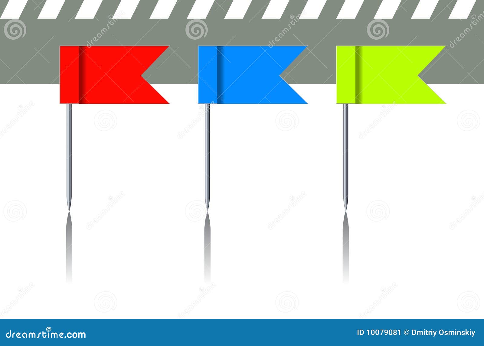 Collection Of Colour Flag Writing Pins Stock Vector - Illustration of ...