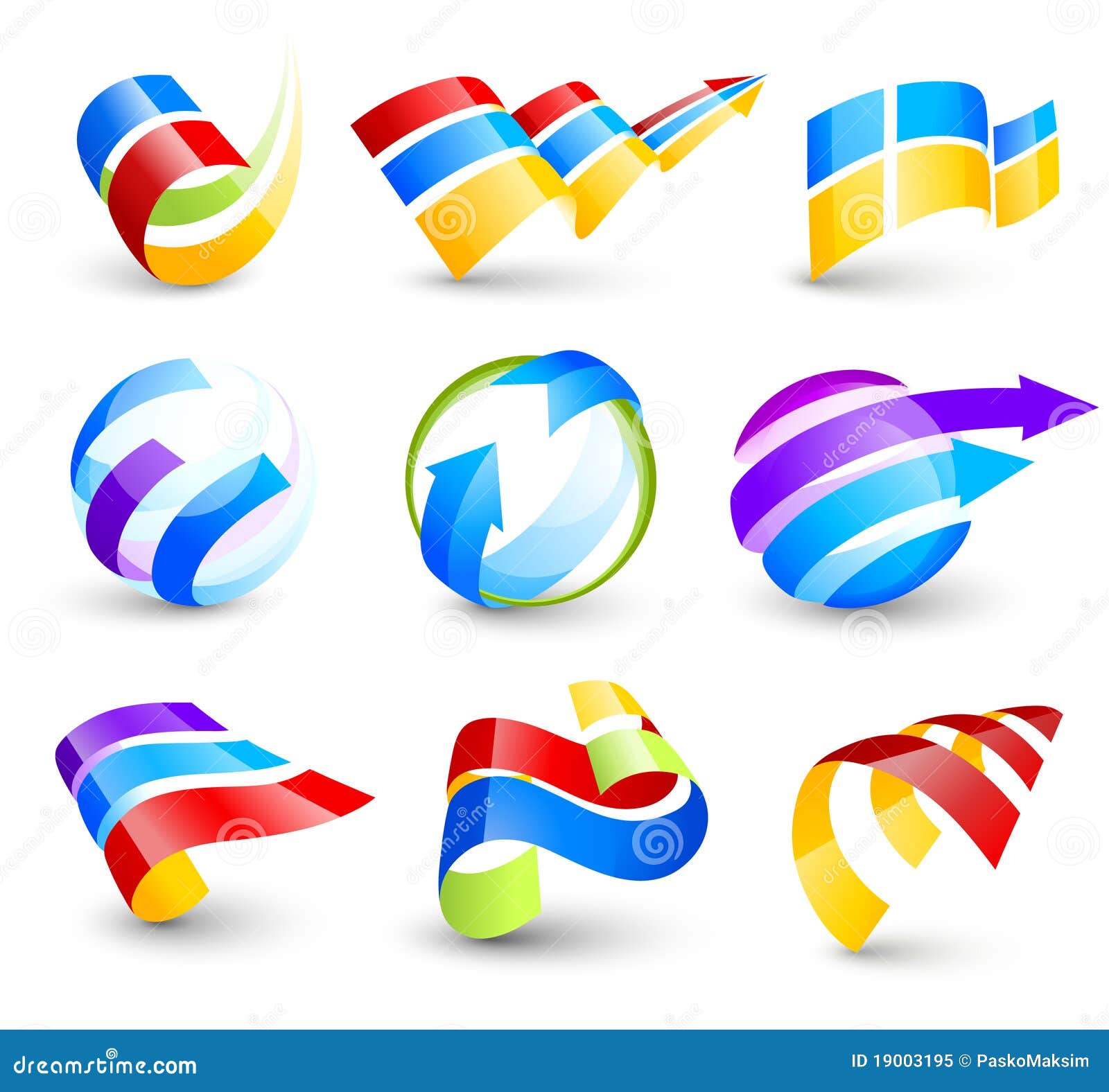 Collection of colour icons stock vector. Illustration of abstraction ...