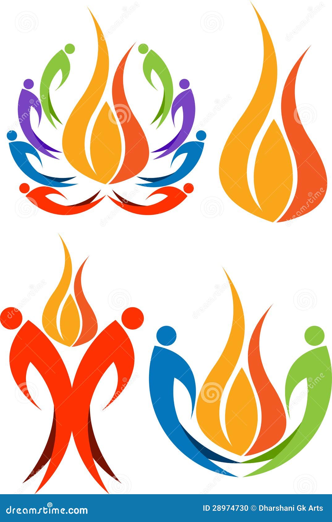 Collection Colourful Flame Logos Stock Vector - Illustration of ...