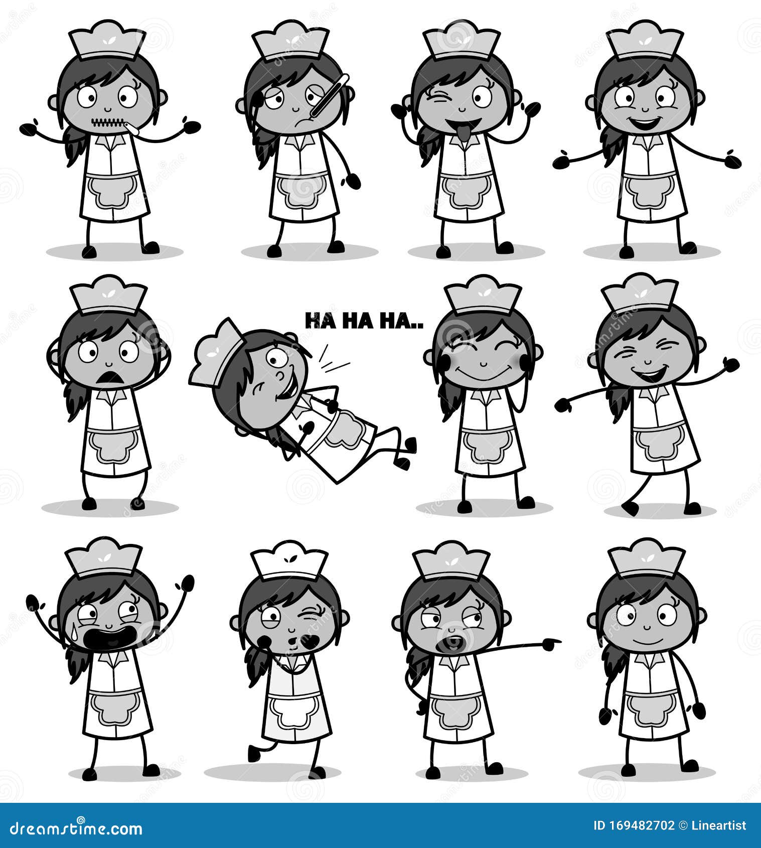 Female Waitress With Mask Vector Design | CartoonDealer.com #185232455