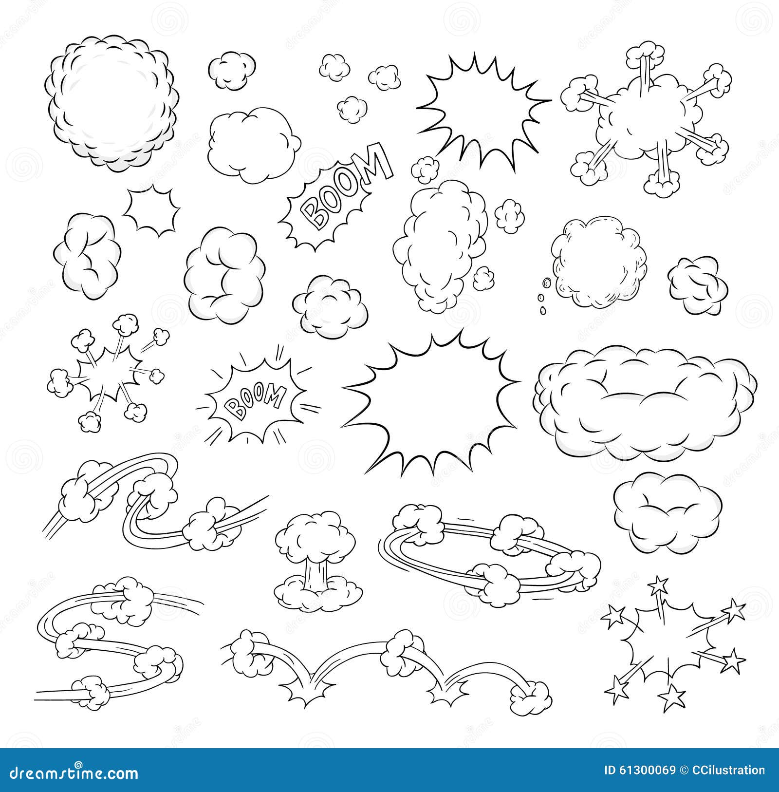 Collection of Comic Icons. Vector Illustration. Stock Vector ...