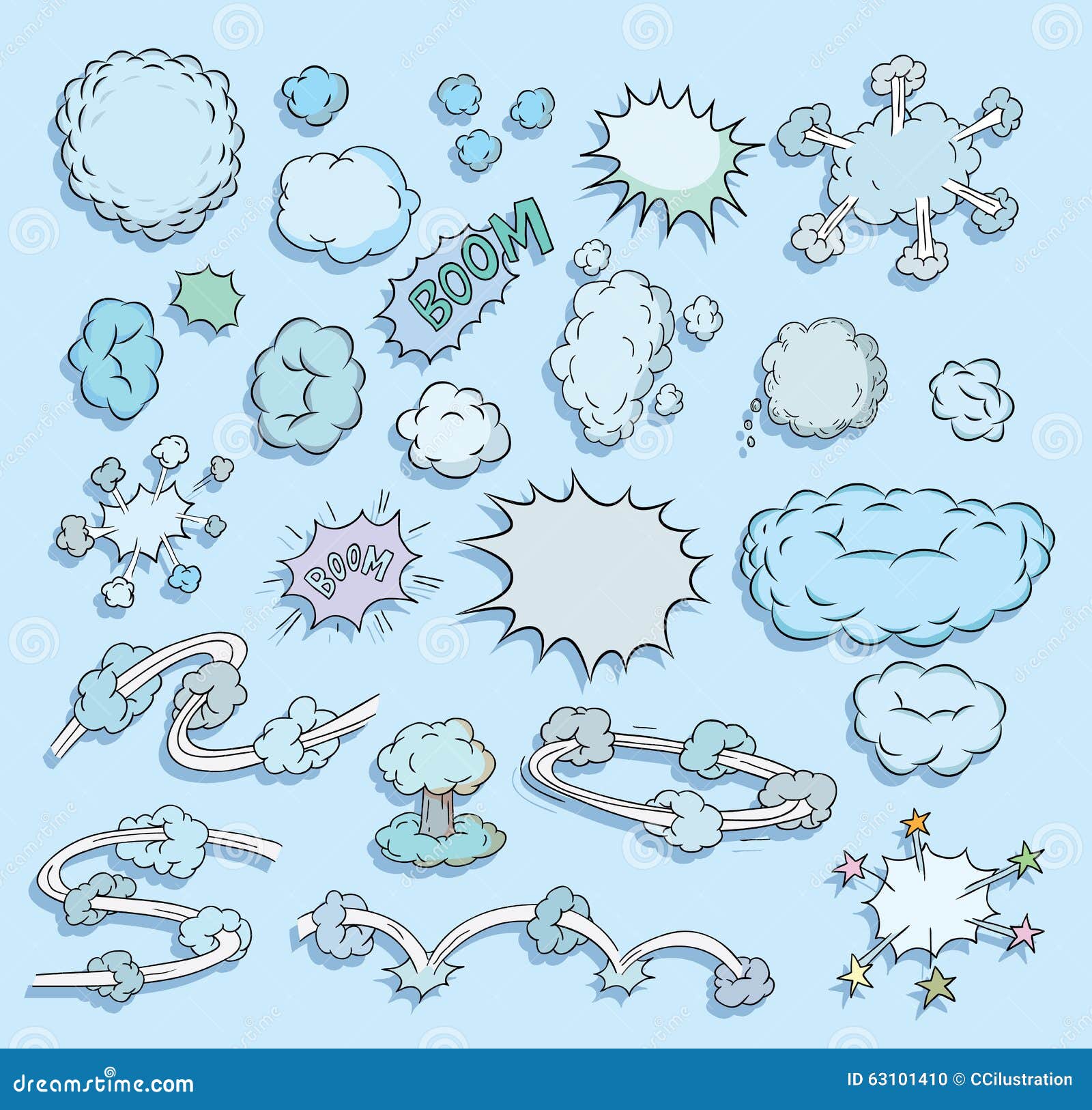 Collection of Comic Icons. Vector Illustration. Stock Vector ...