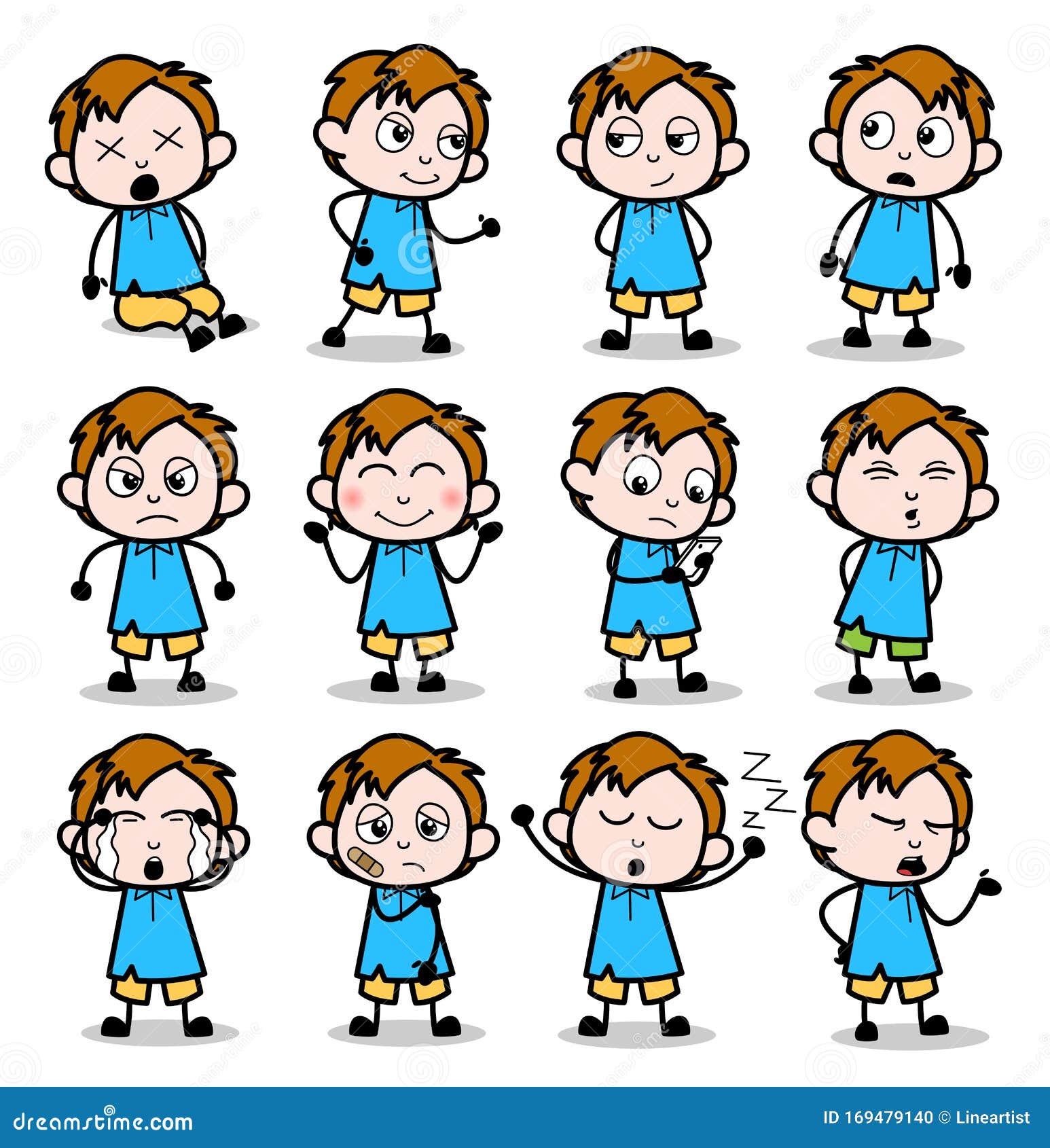 Set Of Comic Office Girl - Different Concepts Vector Illustrations ...