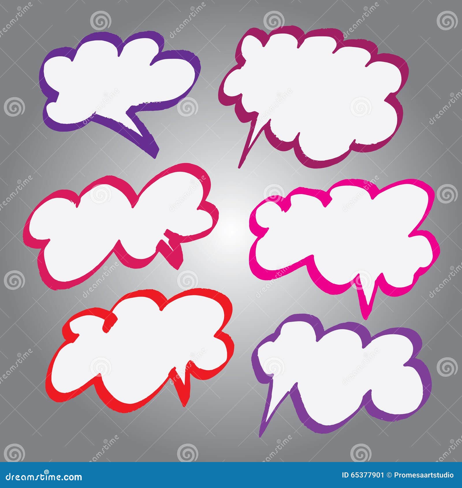 Collection of Comic Style Bubbles in Vector Format. Color Can Be ...