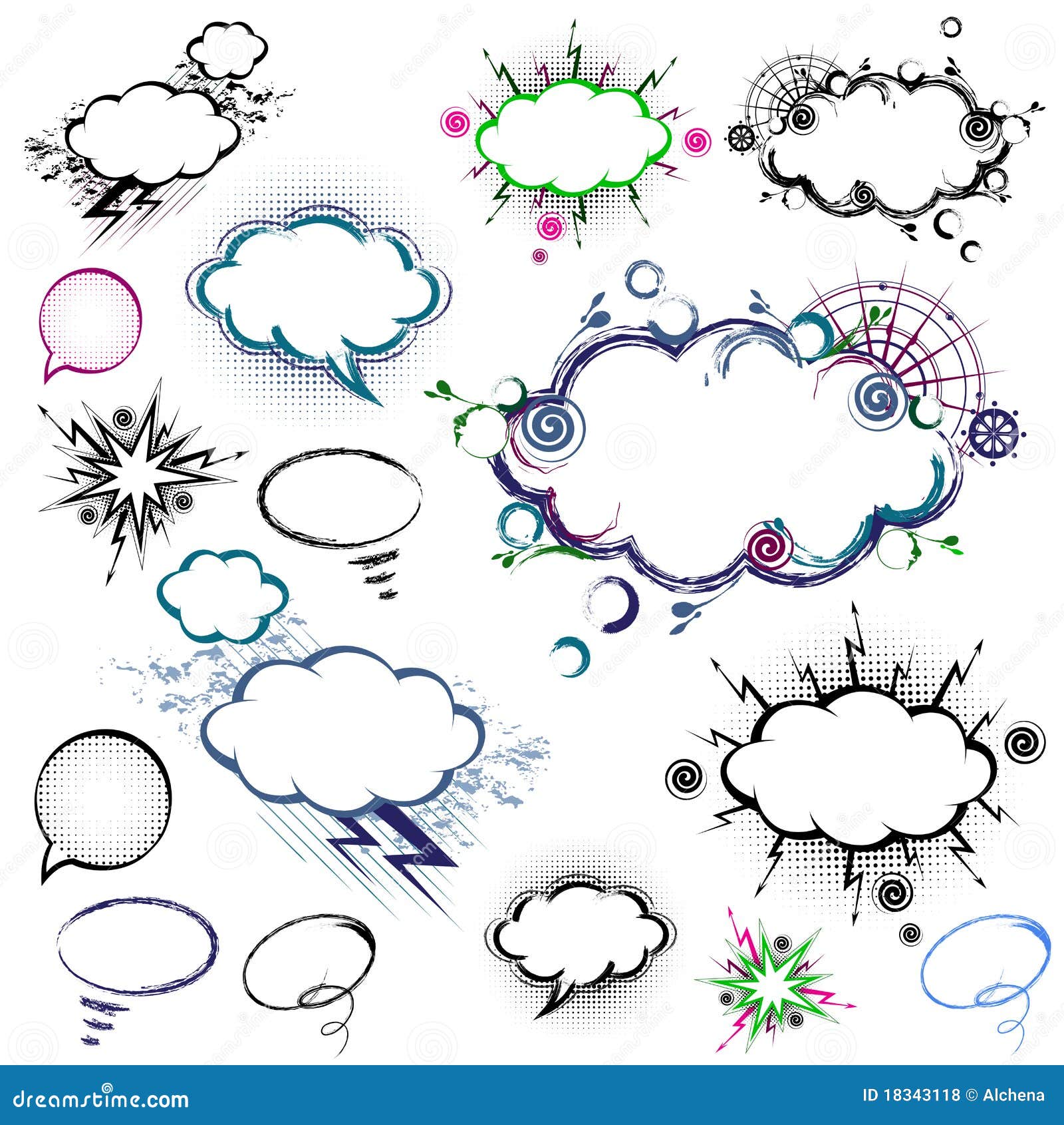 Collection of Comic Style Speech Bubbles - Vector Stock Vector ...