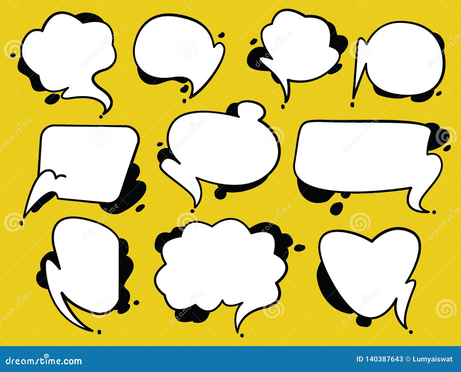 A Collection Of Comic Style Speech Bubbles Stock Vector Illustration