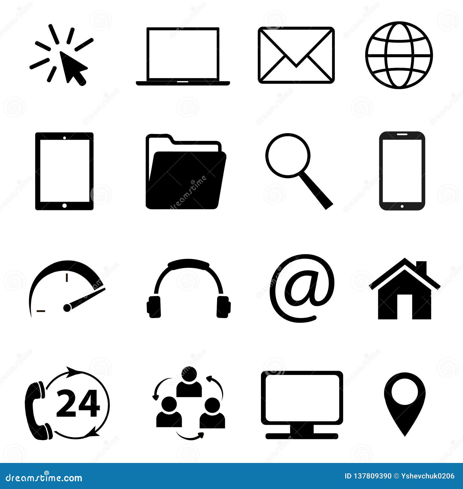Communication Symbols Set. Vector Illustration | CartoonDealer.com ...
