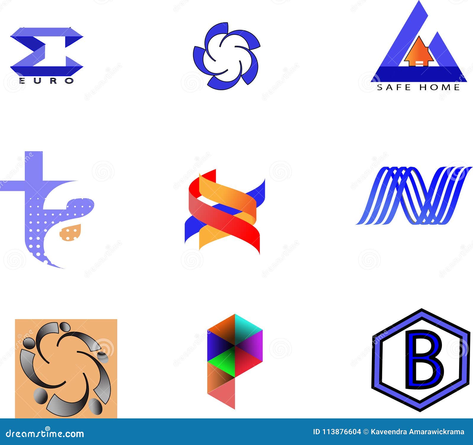 Collection of Company Logos Stock Vector - Illustration of abstract ...