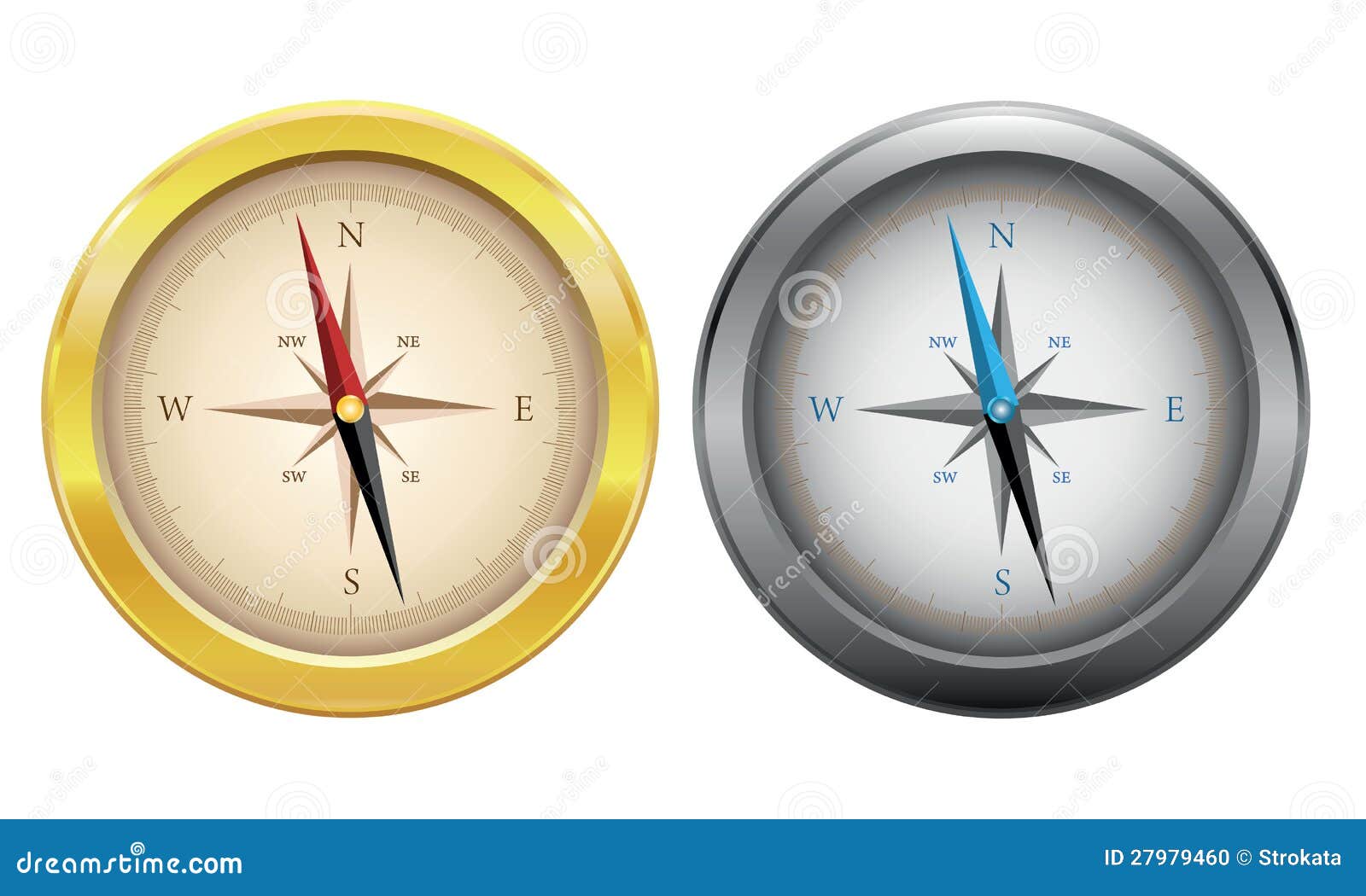 Collection of Compasses Isolated Stock Vector - Illustration of ...