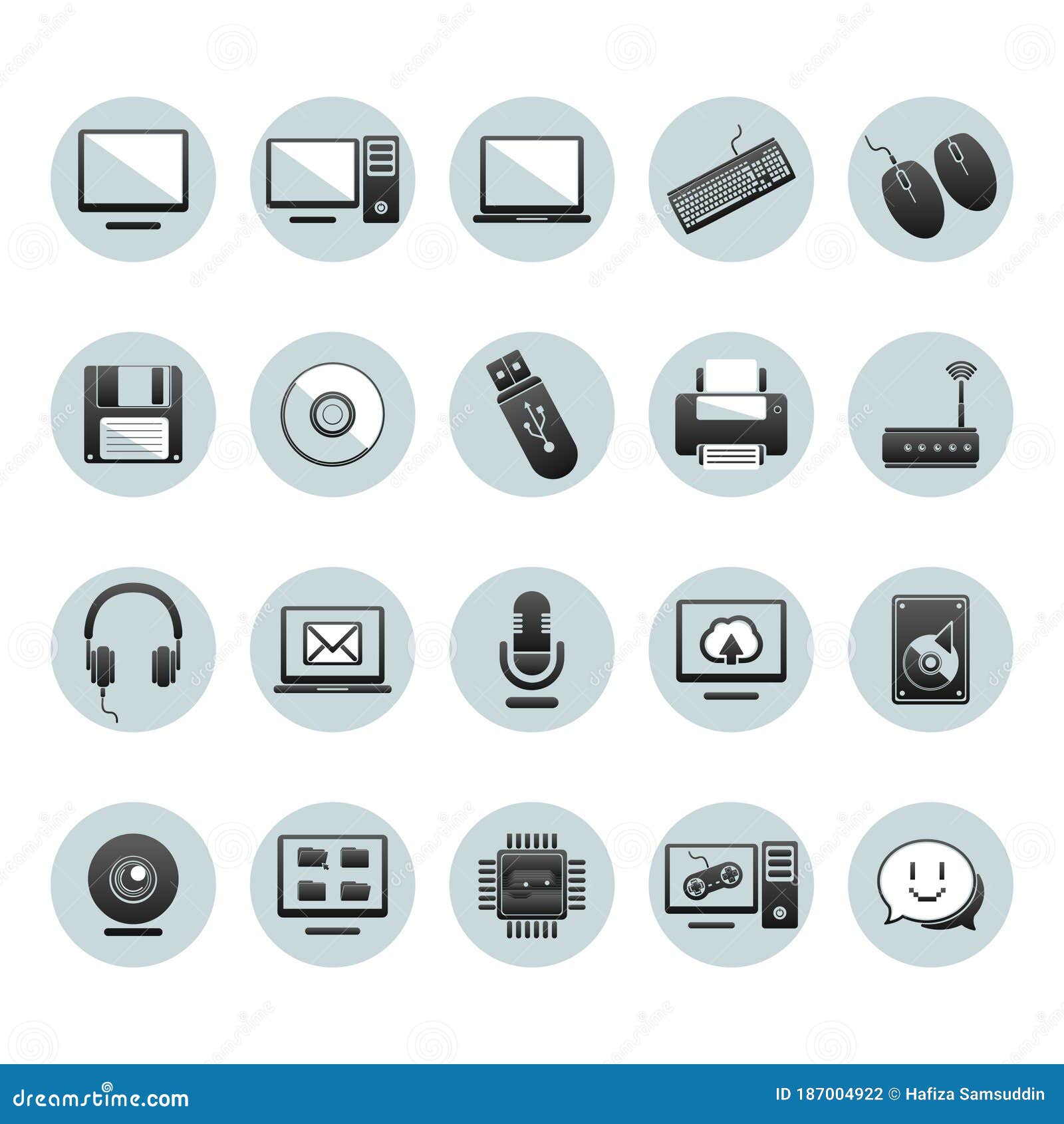 Collection of Computer Icons. Vector Illustration Decorative Design ...