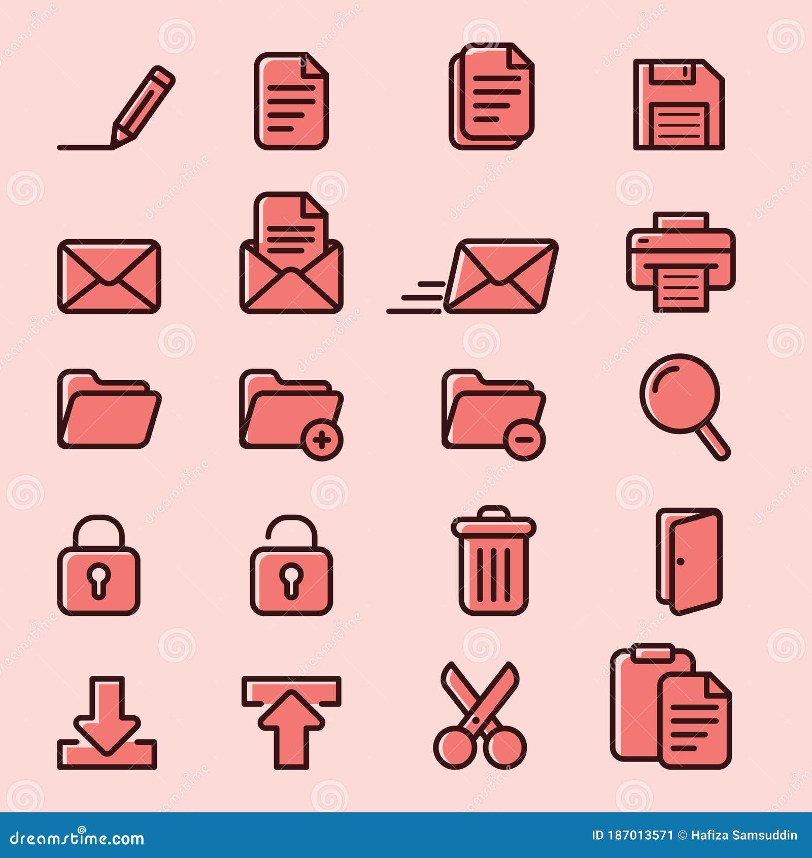 Collection of Computer Icons. Vector Illustration Decorative Design ...