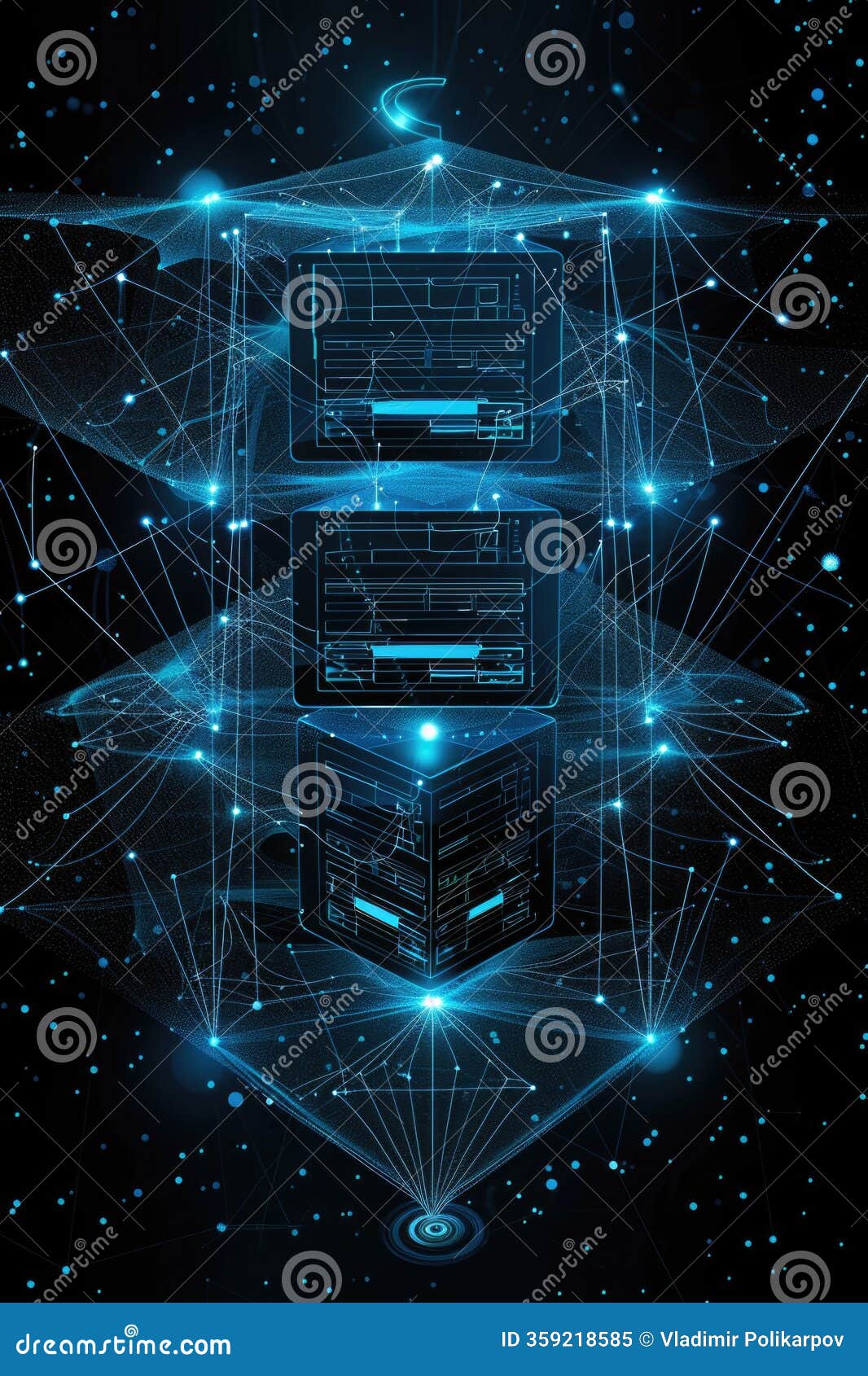 A Collection of Computers Stacked on Top of a Computer Tower Stock ...