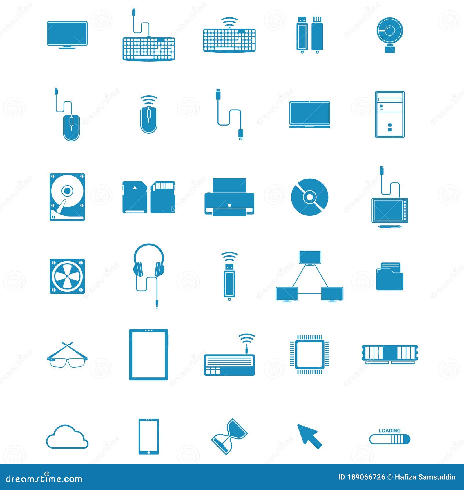 Collection of Computing Items. Vector Illustration Decorative Design ...