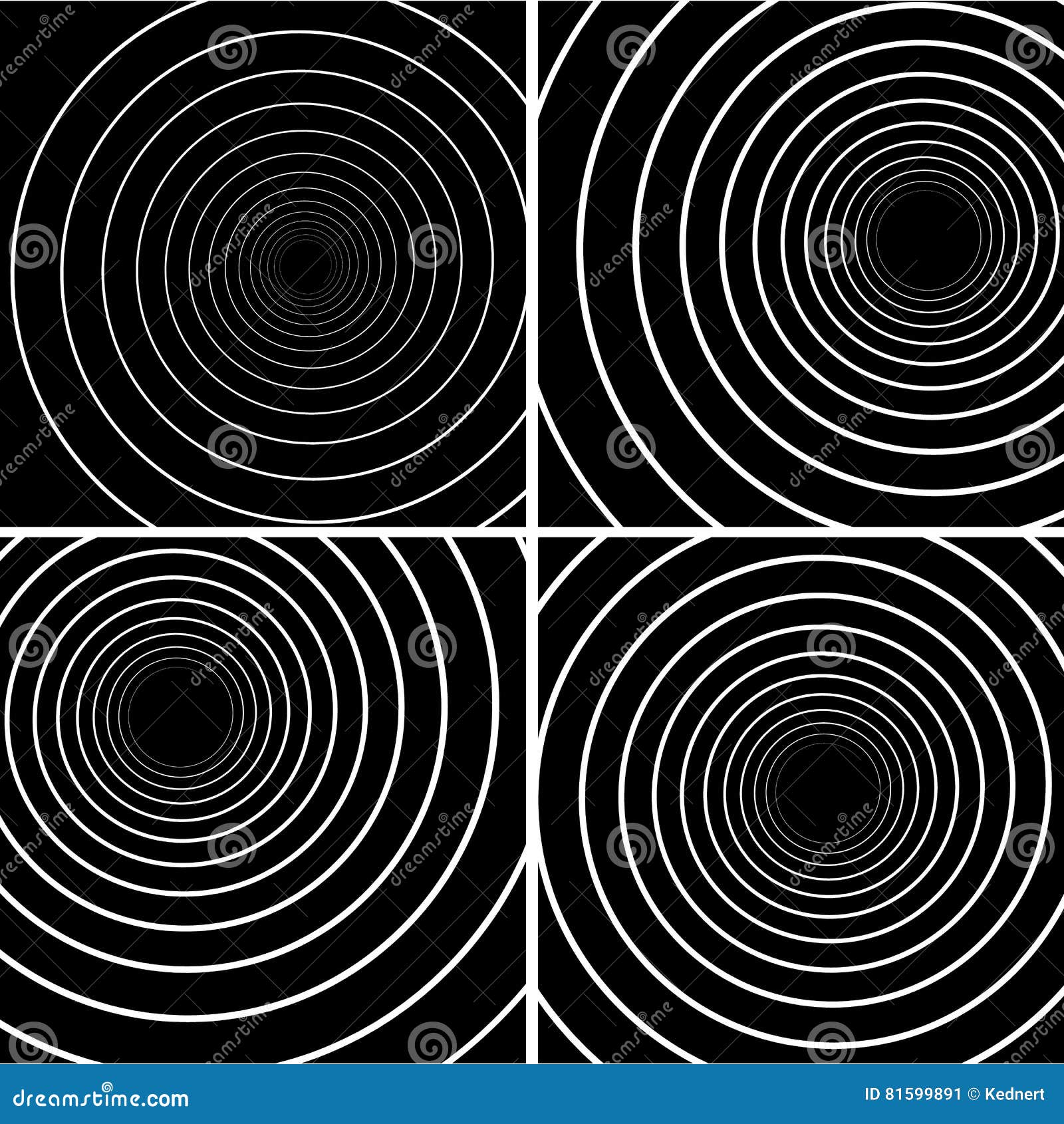 Collection of Concentric Lines. Spiral Background. Volute Hypnosis ...
