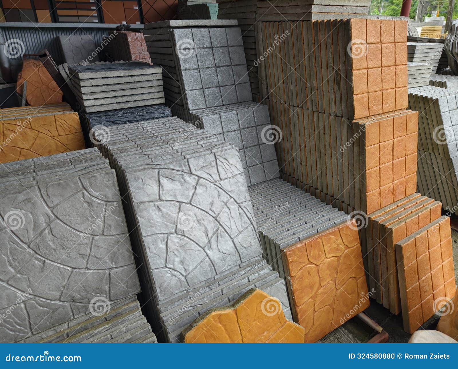 A Collection of Concrete Tile is Arranged on One Another Stock Photo ...