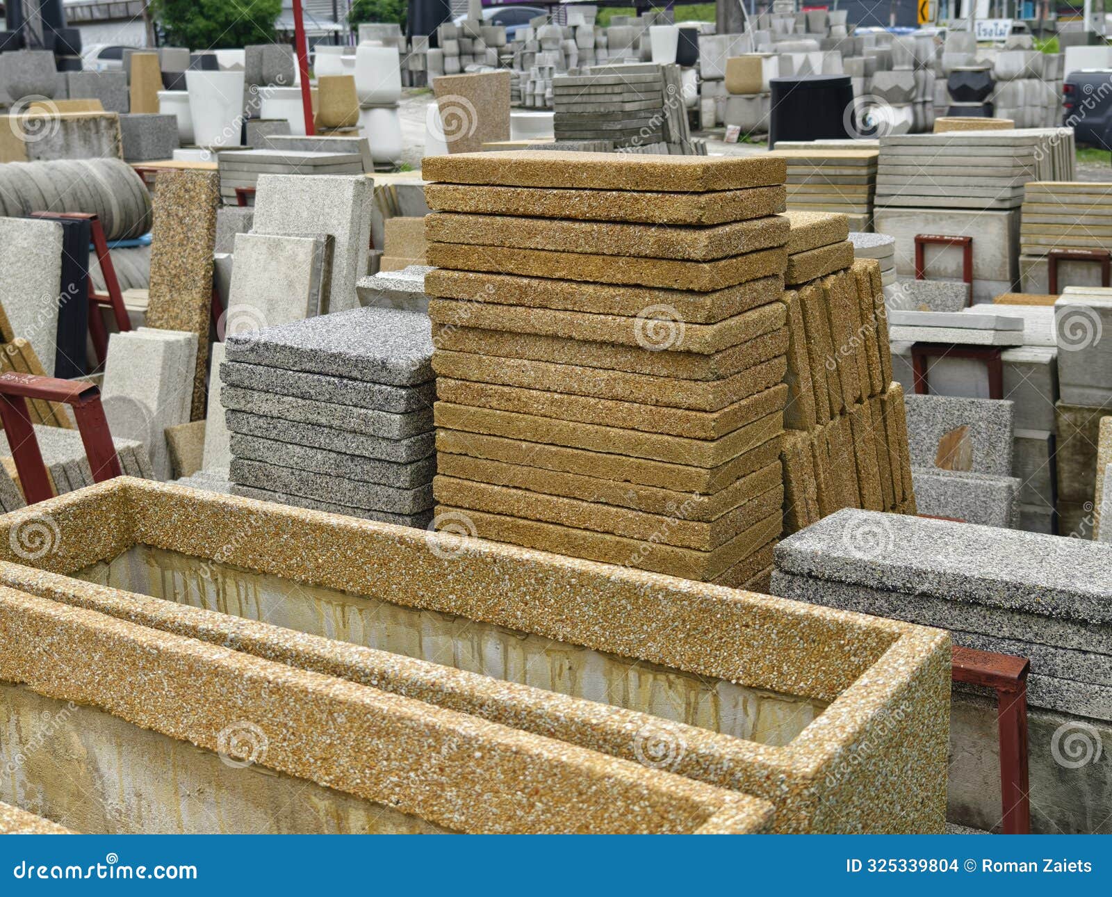 A Collection of Concrete Tile is Arranged on One Another Stock Photo ...