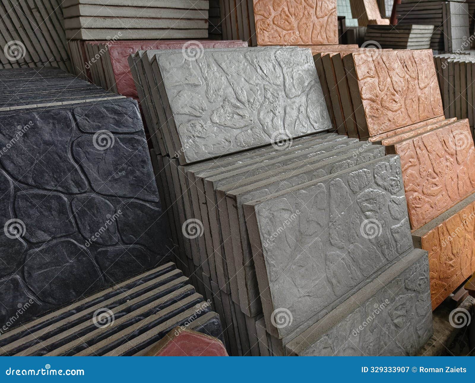 A Collection of Concrete Tile is Arranged on One Another Stock Image ...