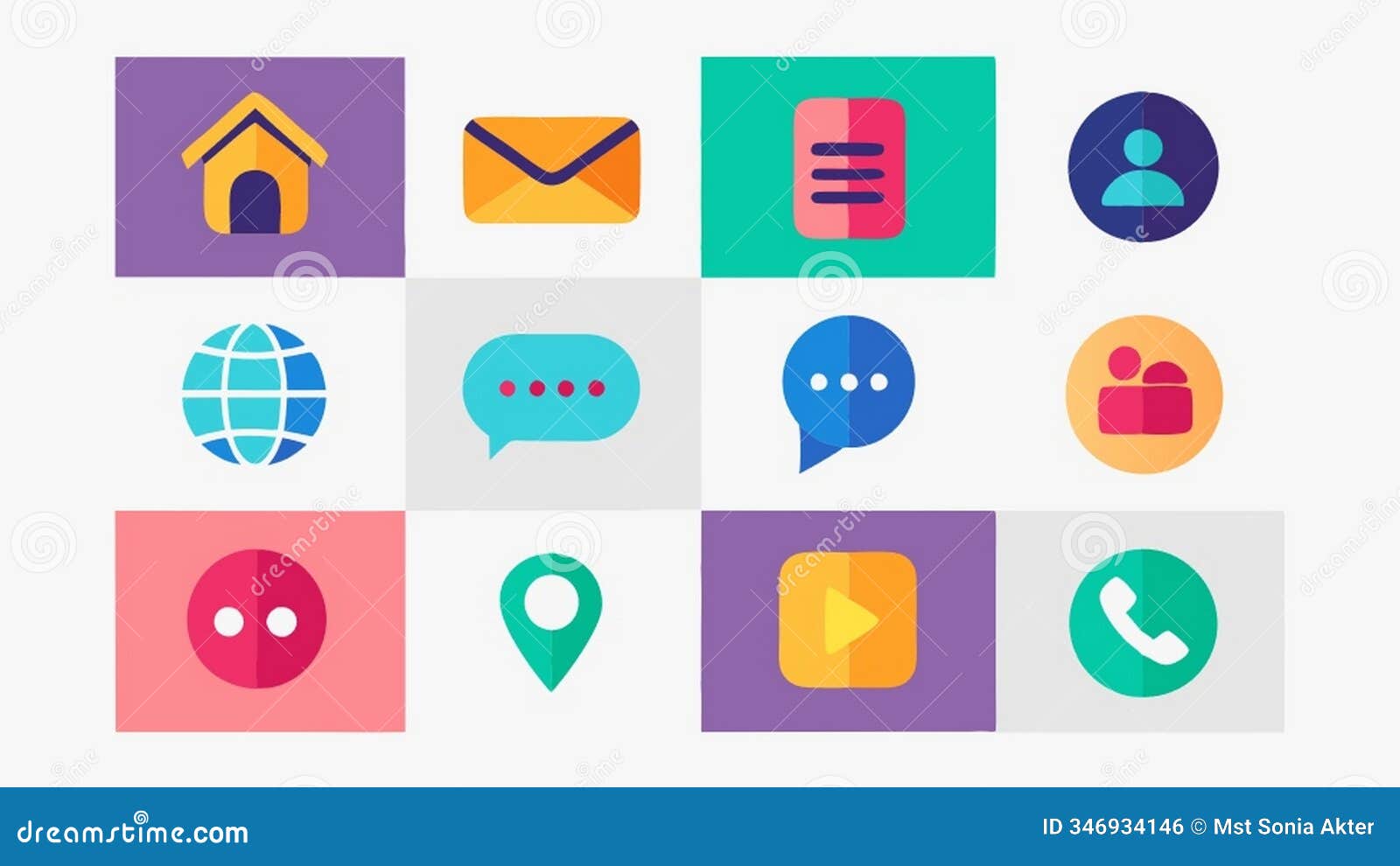 Collection of Connect Icons.Contact Us Icon Set.Contact and ...