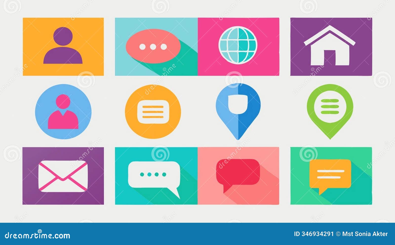 Collection of Connect Icons.Contact Us Icon Set.Contact and ...