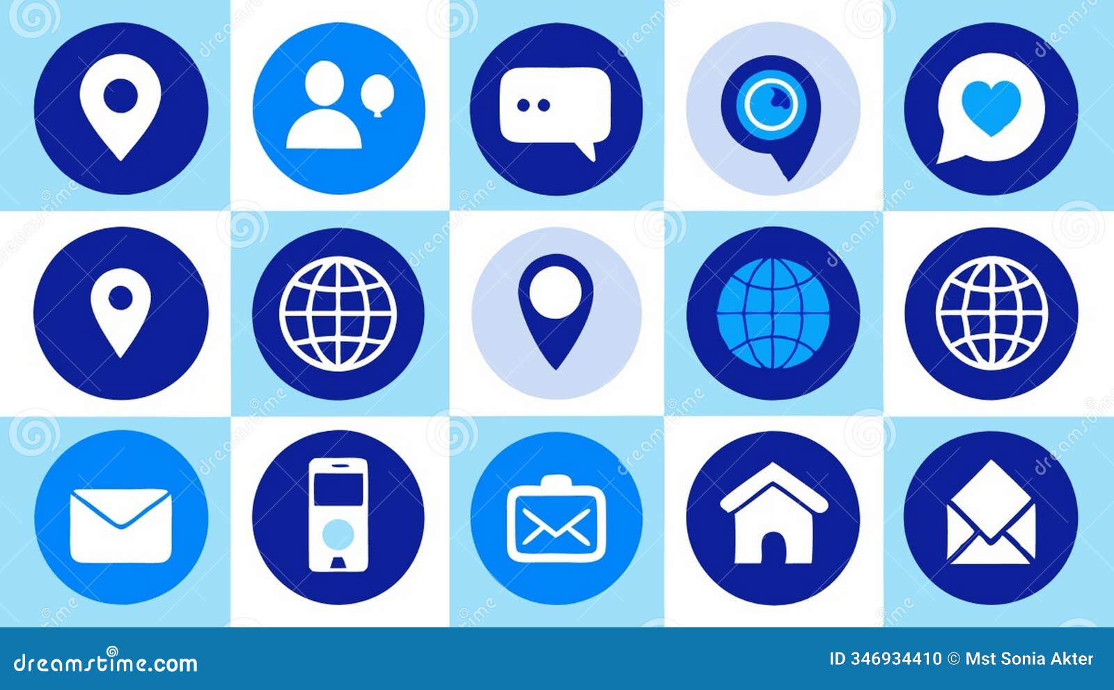 Collection of Connect Icons.Contact Us Icon Set.Contact and Communication Icons Stock ...