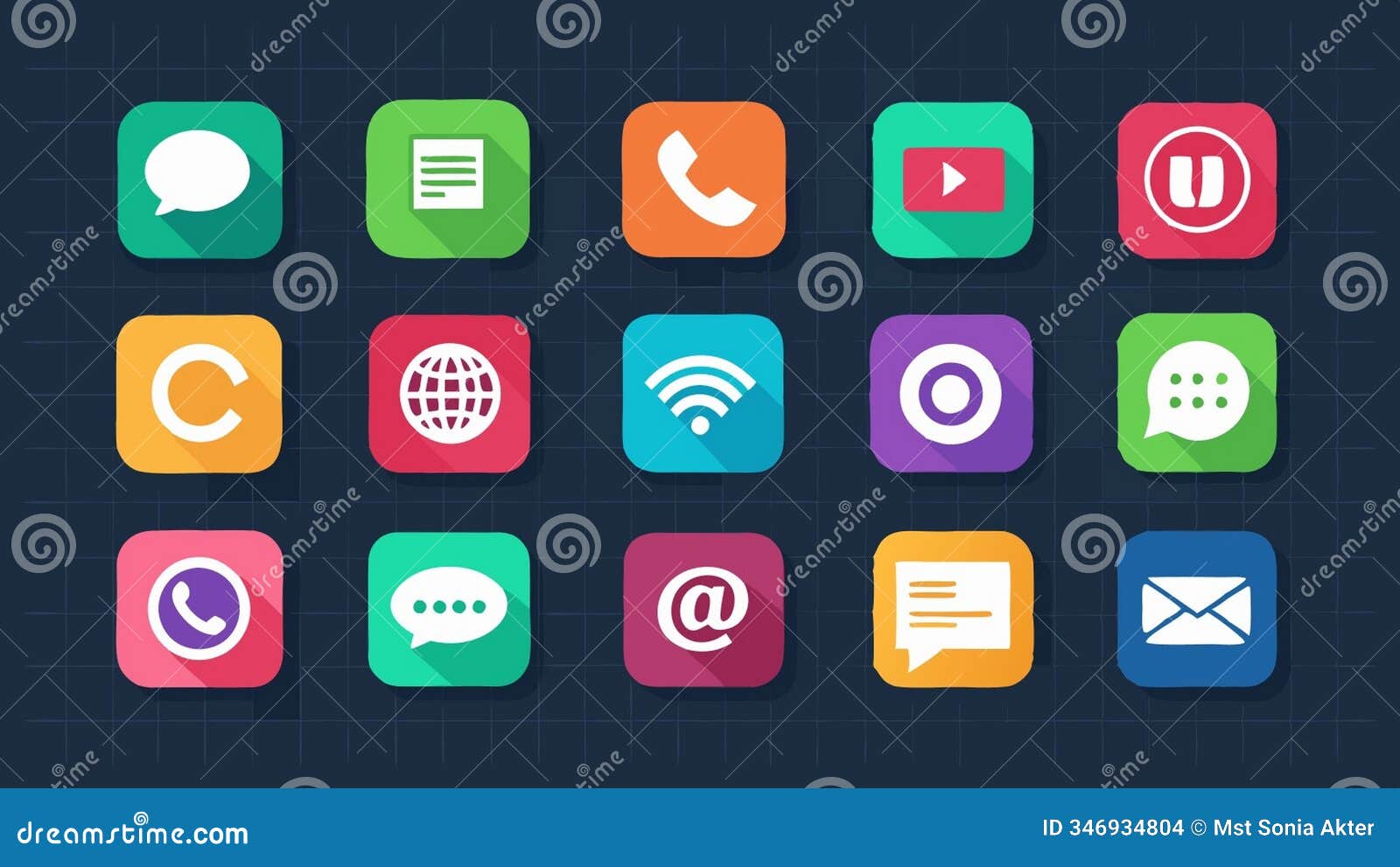 Collection of Connect Icons.Contact Us Icon Set.Contact and ...
