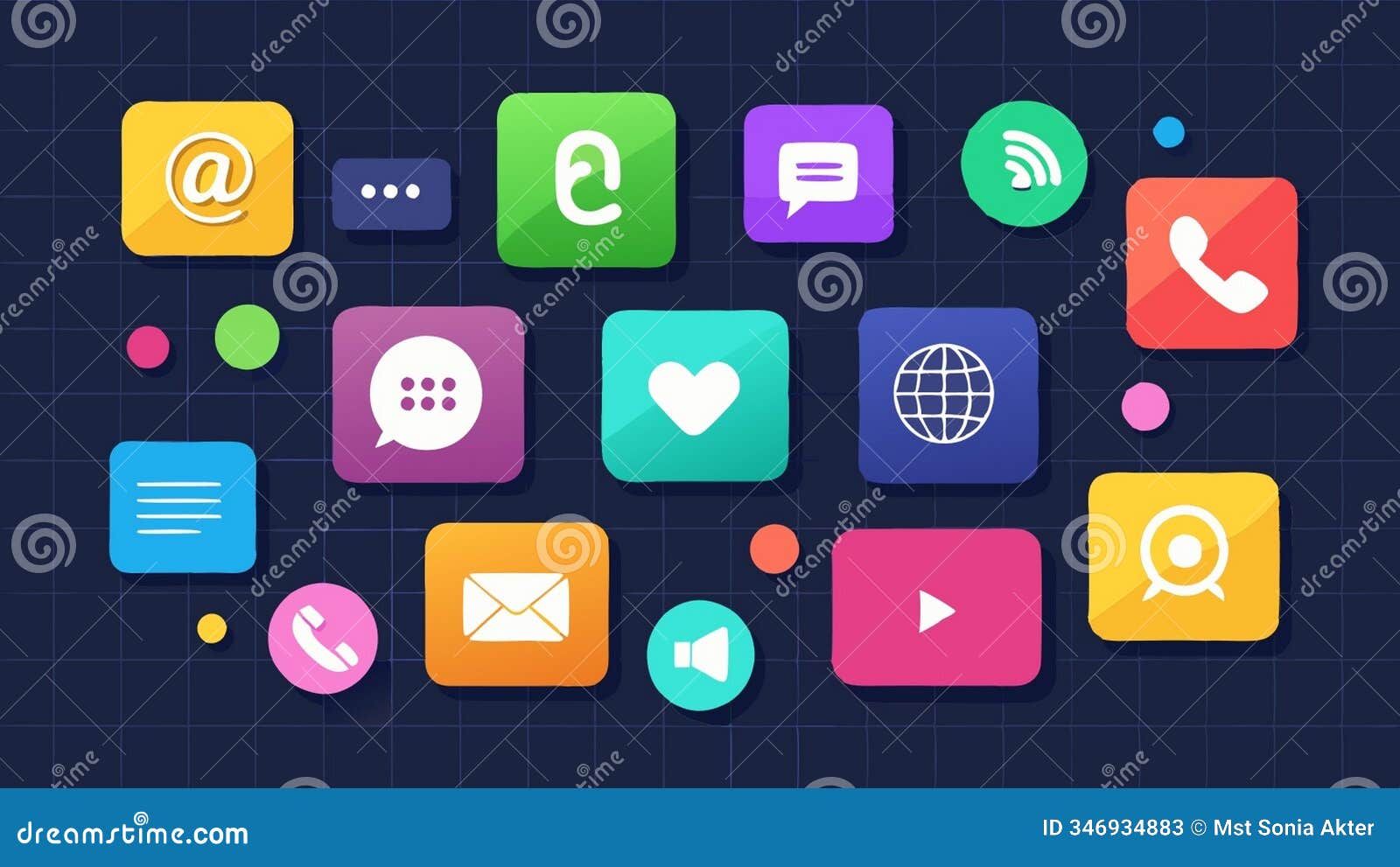 Collection of Connect Icons.Contact Us Icon Set.Contact and ...