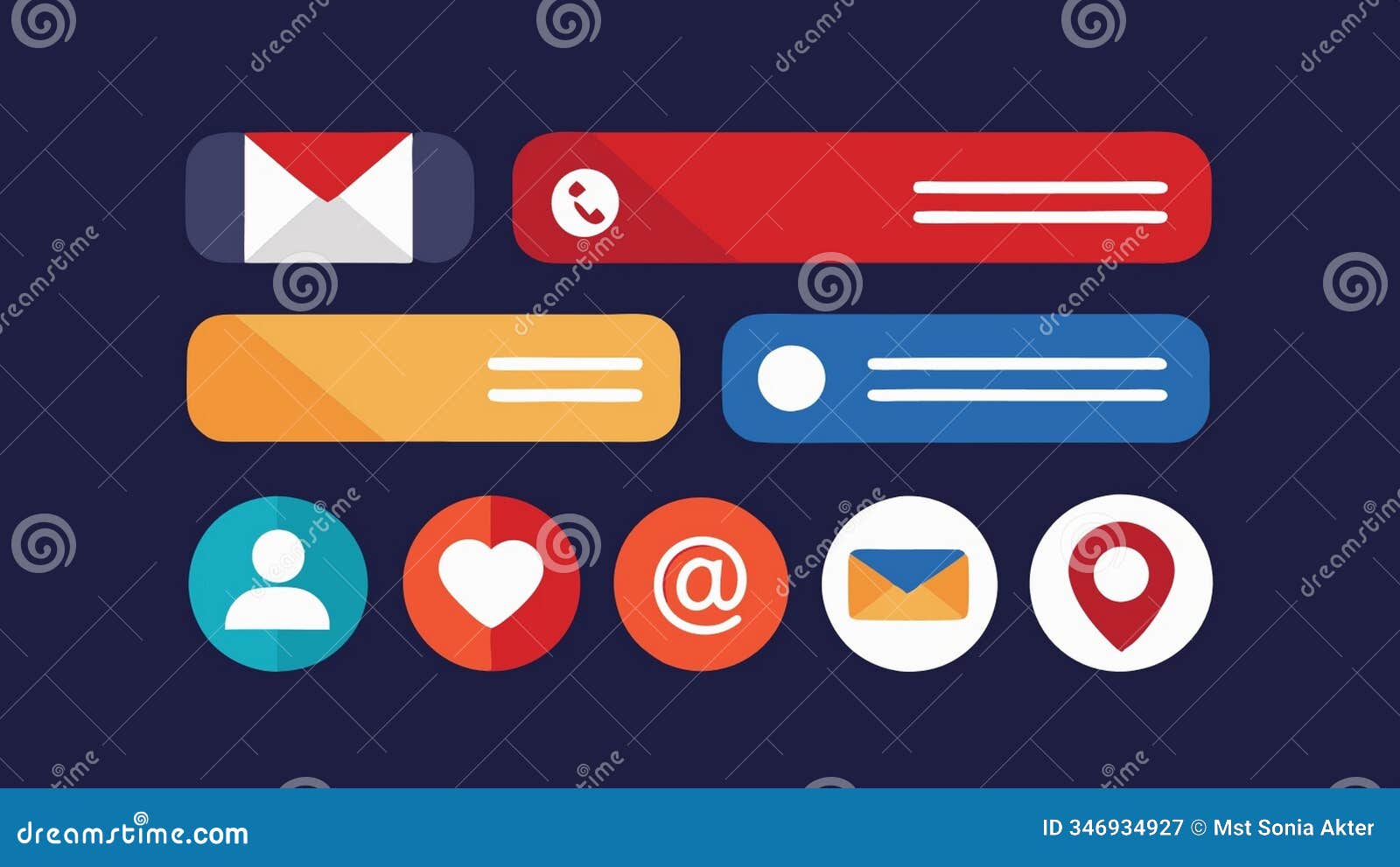 Collection of Connect Icons.Contact Us Icon Set.Contact and ...